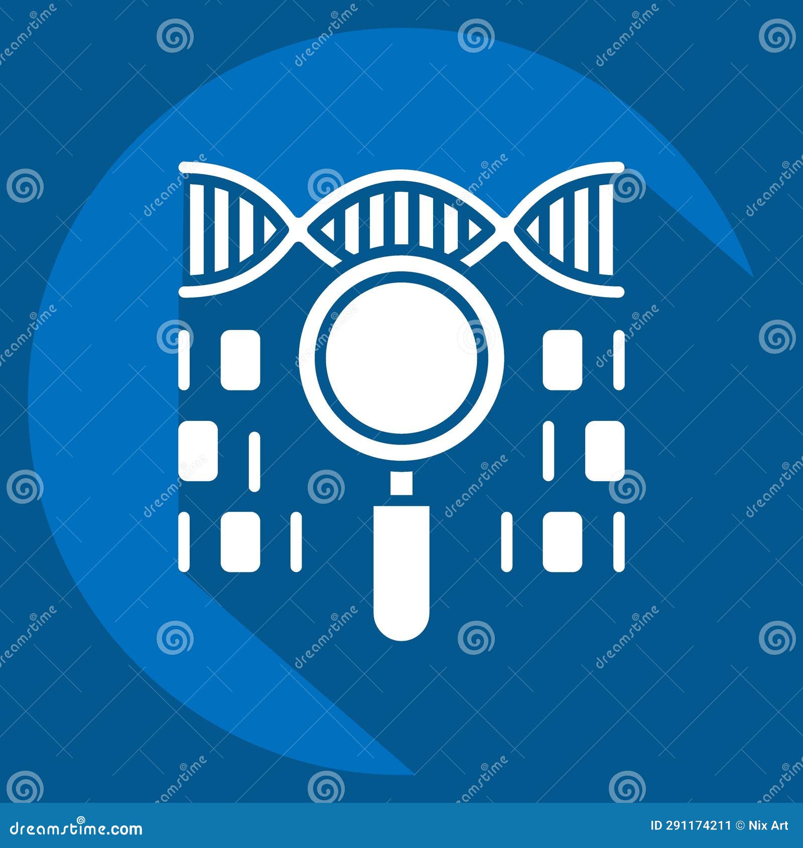 Icon Genetic Code. Related To Biochemistry Symbol. Long Shadow Style ...