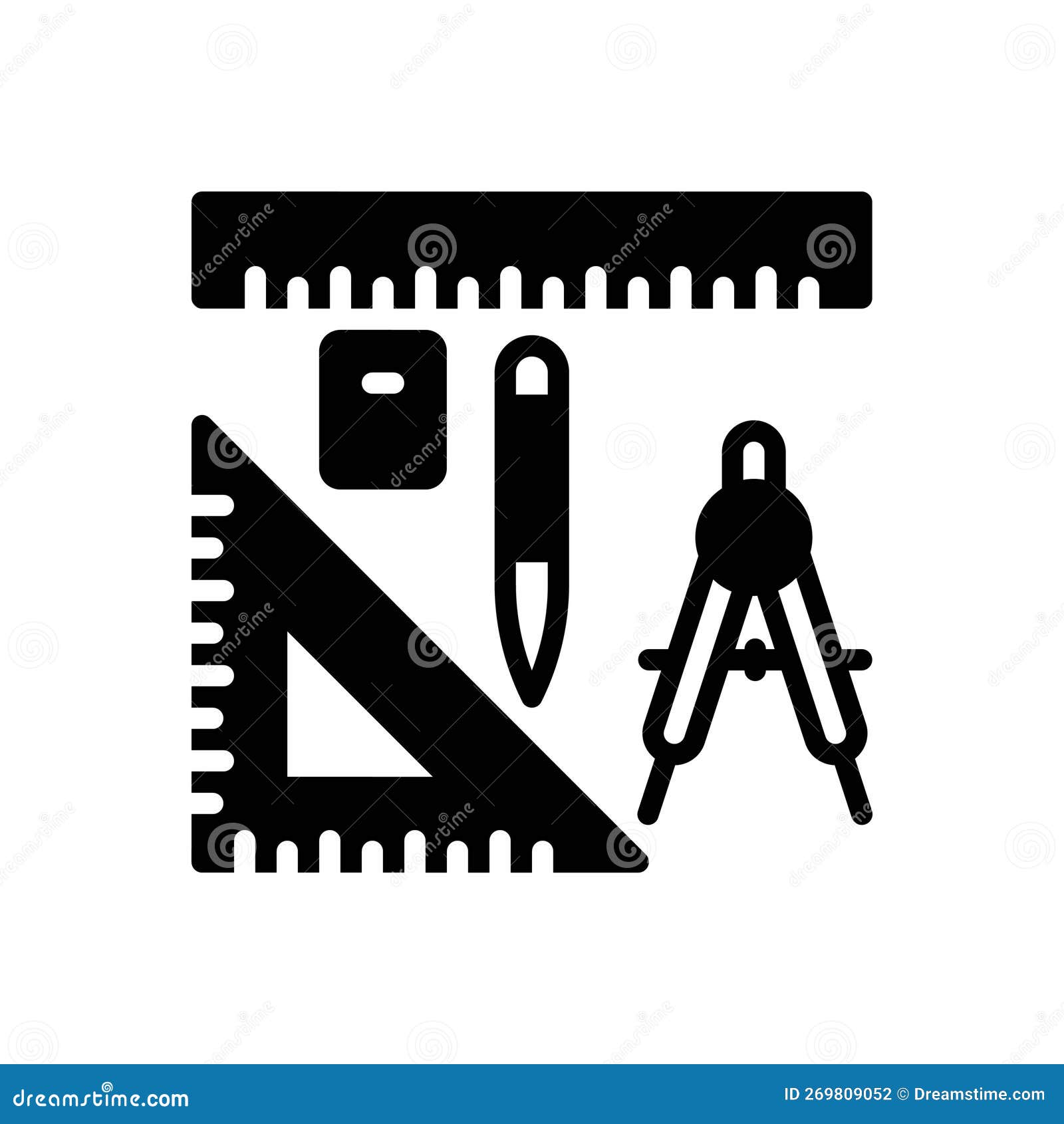 Compasses Drawing Square, Unusual Concept, 3d Rendering Stock ...