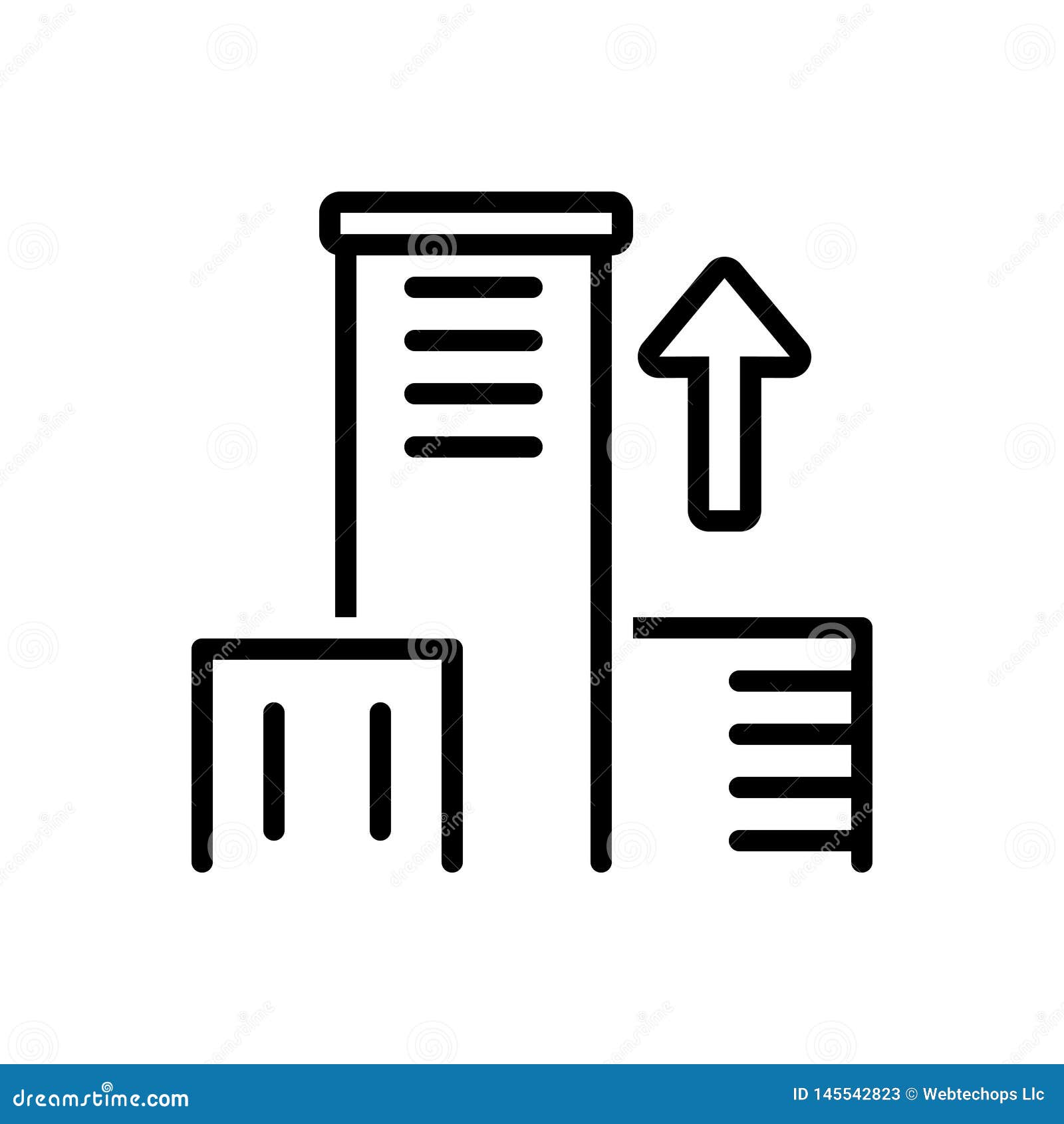 Black Line Icon for Get on Top, Up and Grow Stock Vector - Illustration ...