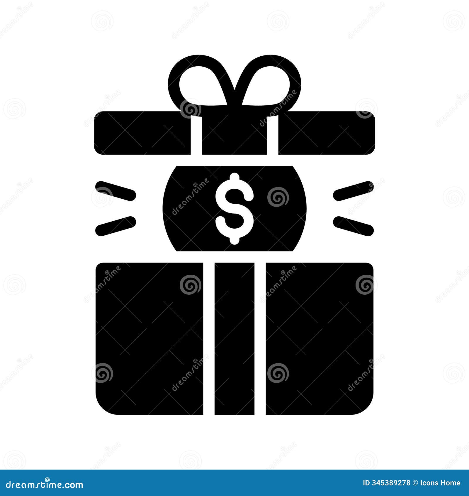 Icon of a Gift Box with a Dollar Symbol Stock Illustration ...