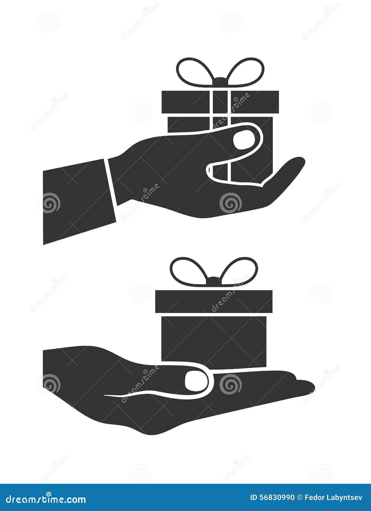 Icon a gift in a hand stock vector. Illustration of present - 56830990