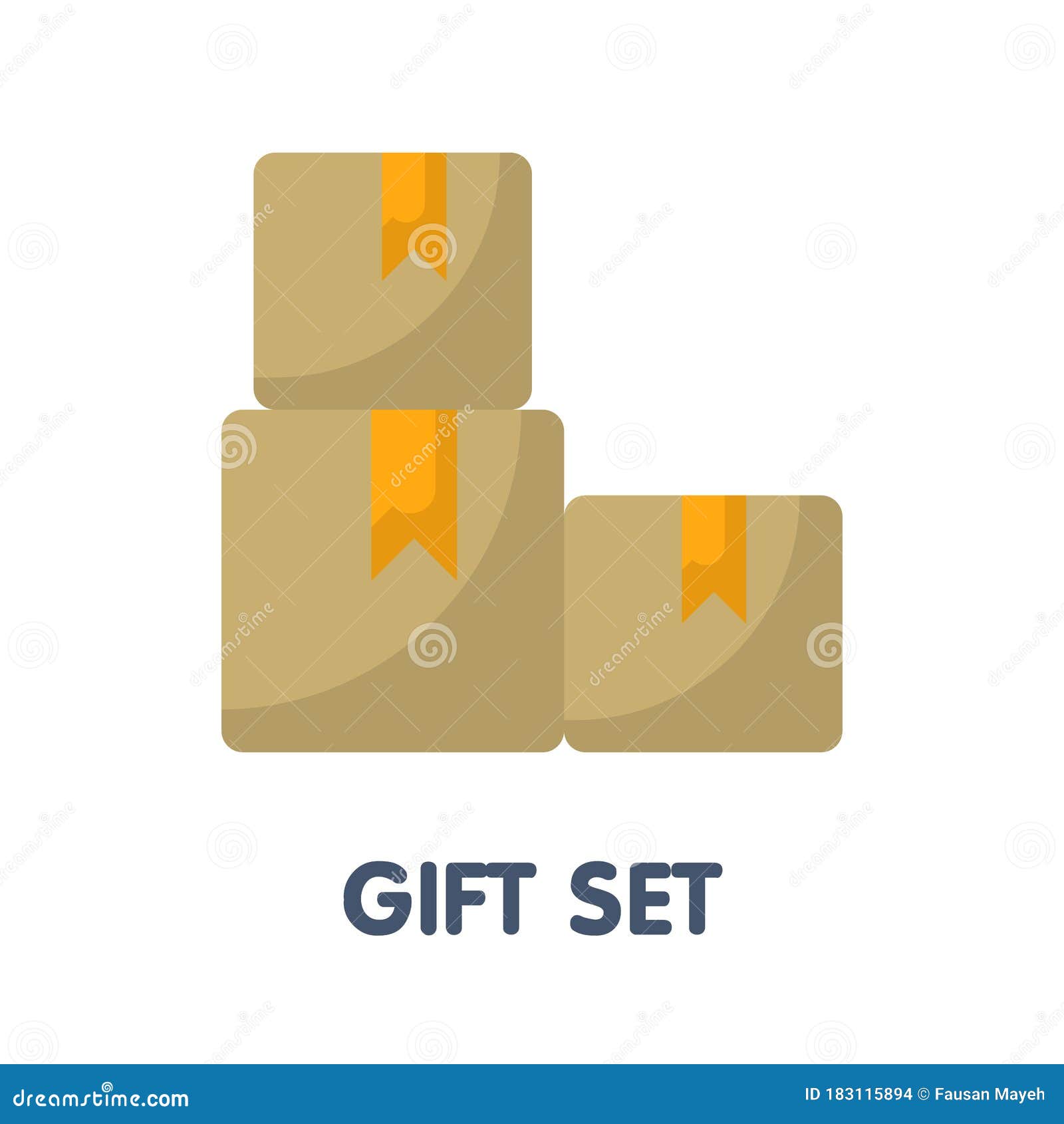 Icon Gift Set Flat Style Icon Design Illustration on White Background ...
