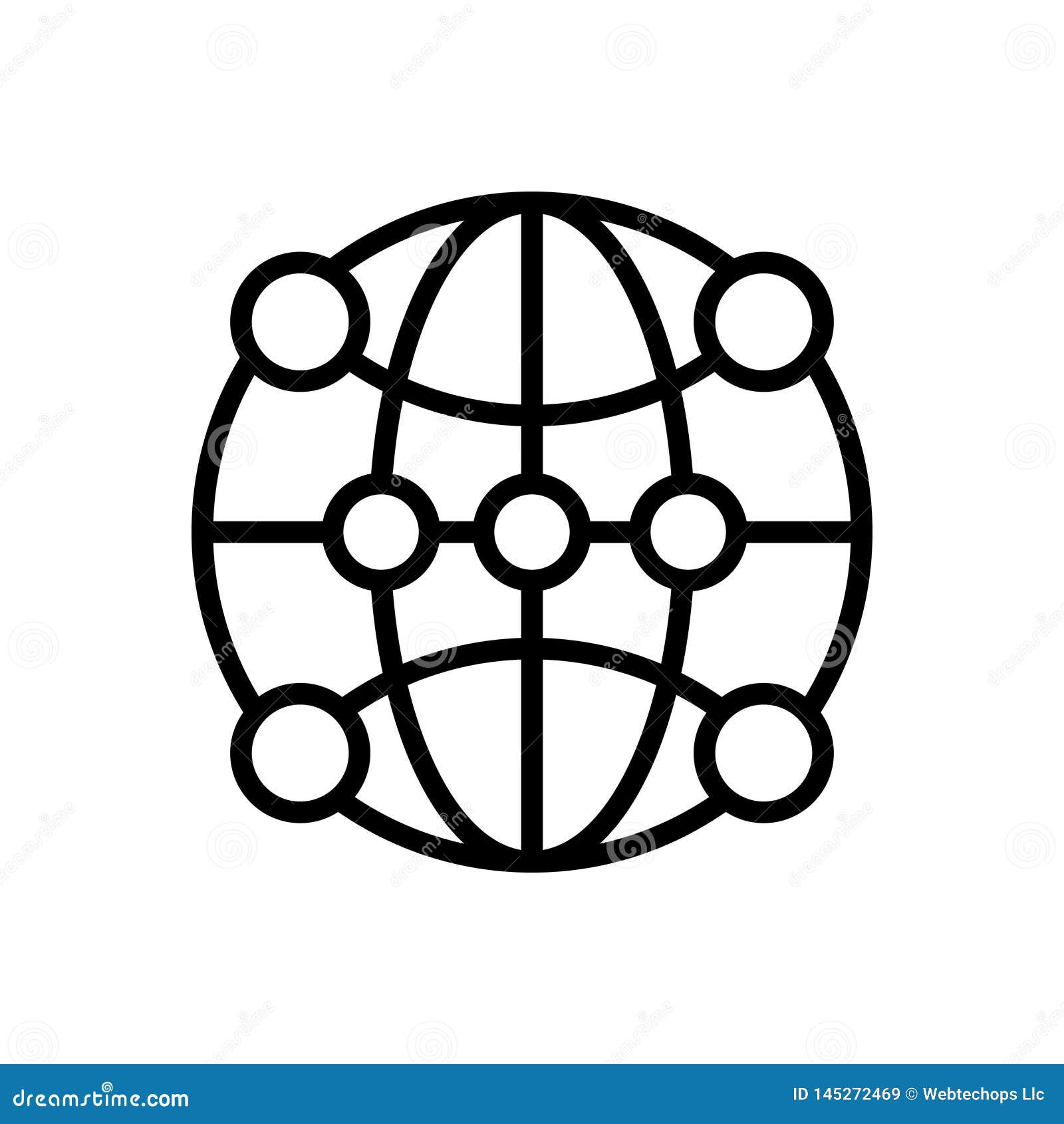 Black Line Icon for Global Communication, Digitalisation and Technology ...