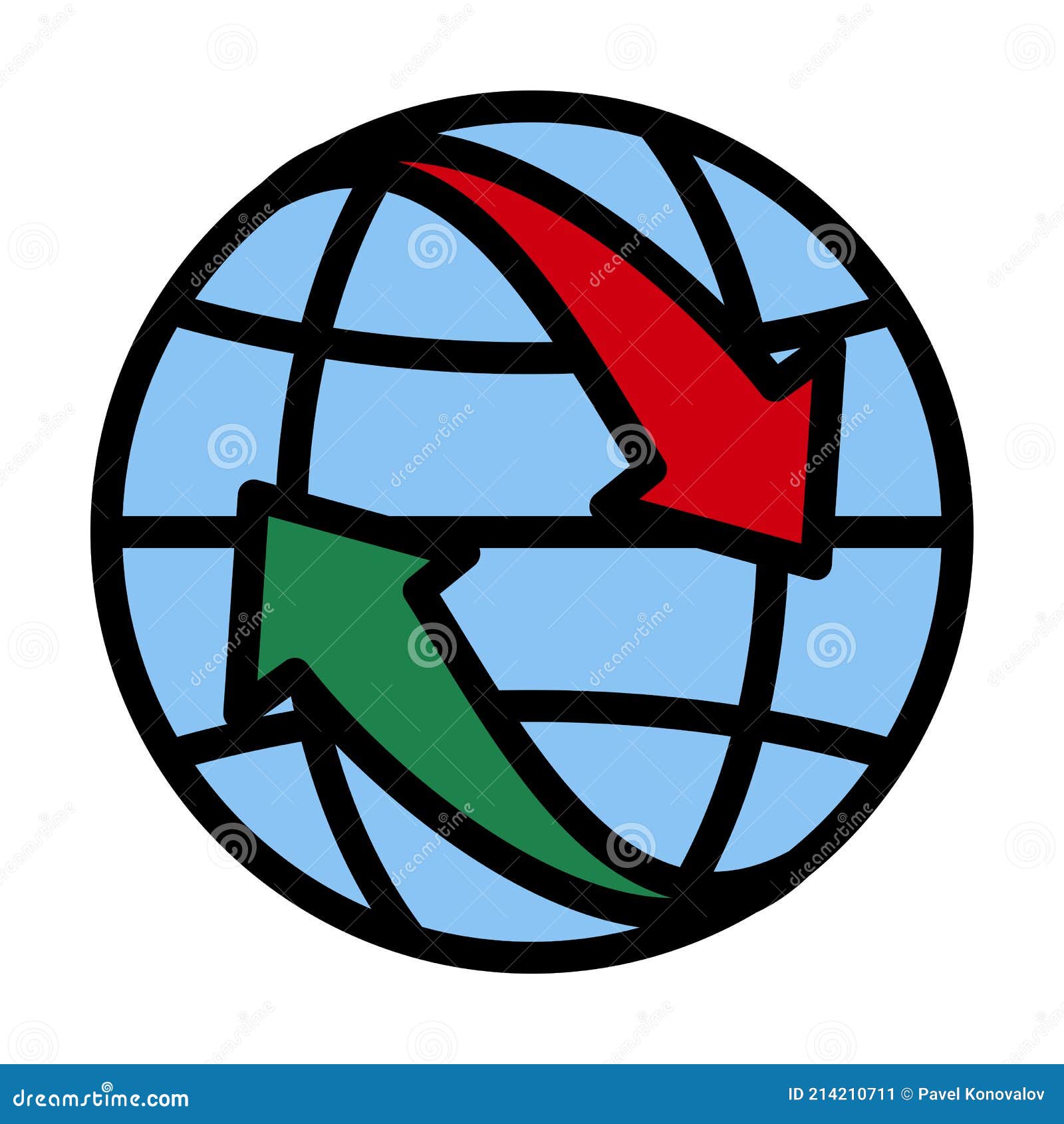 Icon of Globe with Arrows stock vector. Illustration of contract ...
