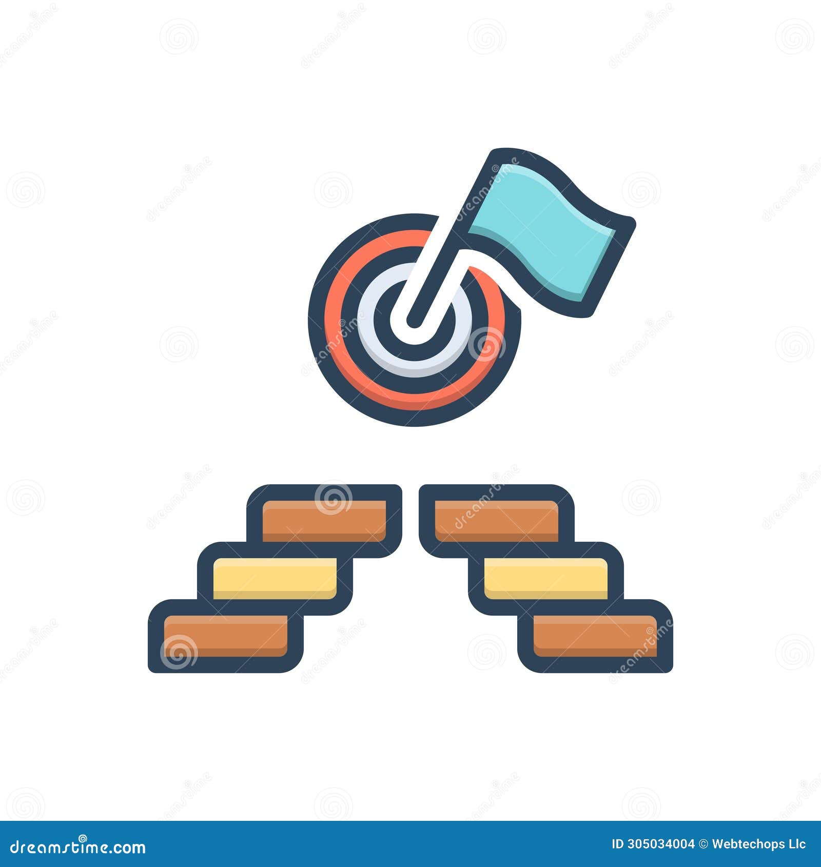 Color Illustration Icon for Goal, Staircase and Target Stock ...