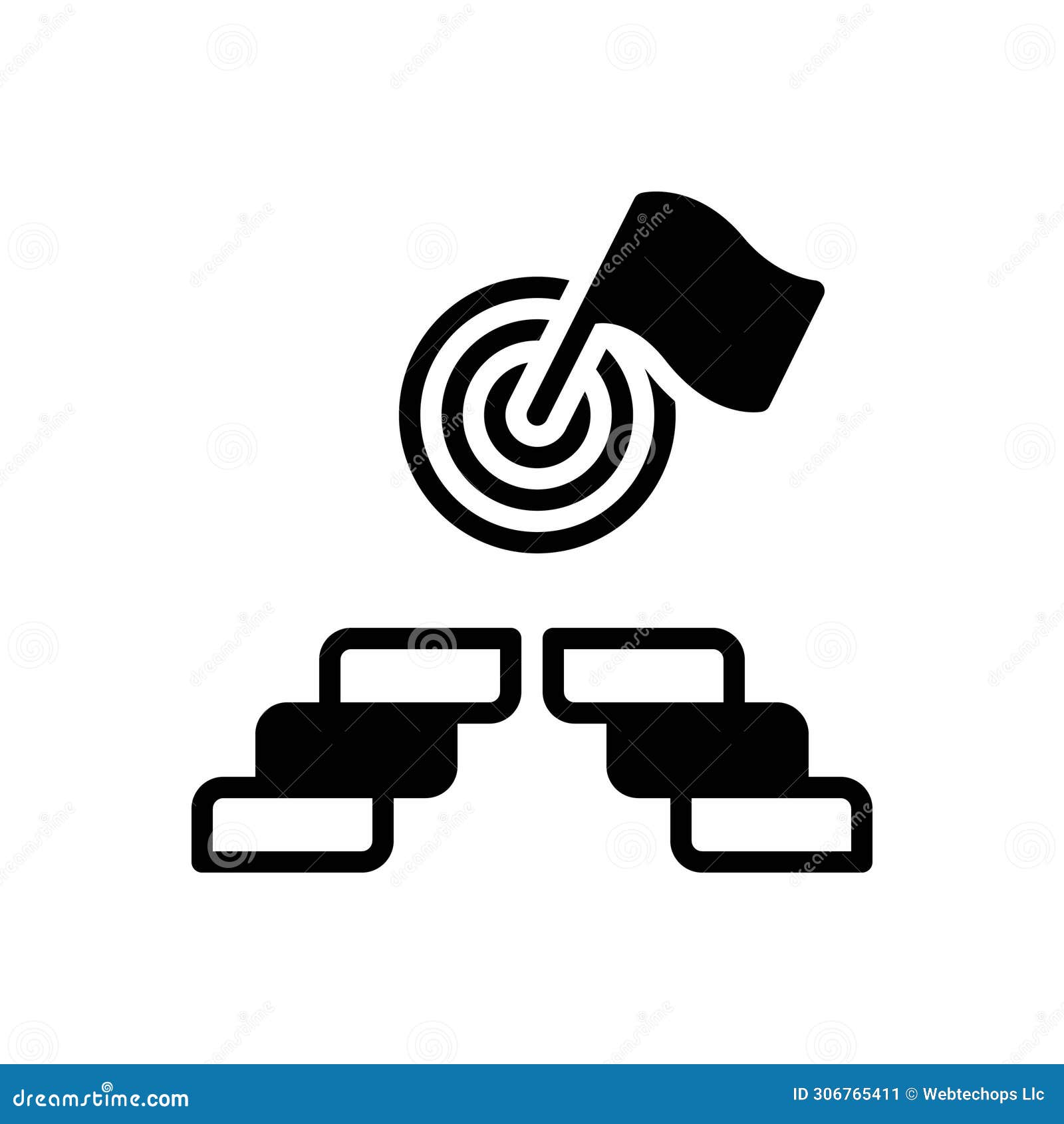 Black Solid Icon for Goal, Staircase and Aim Stock Illustration ...
