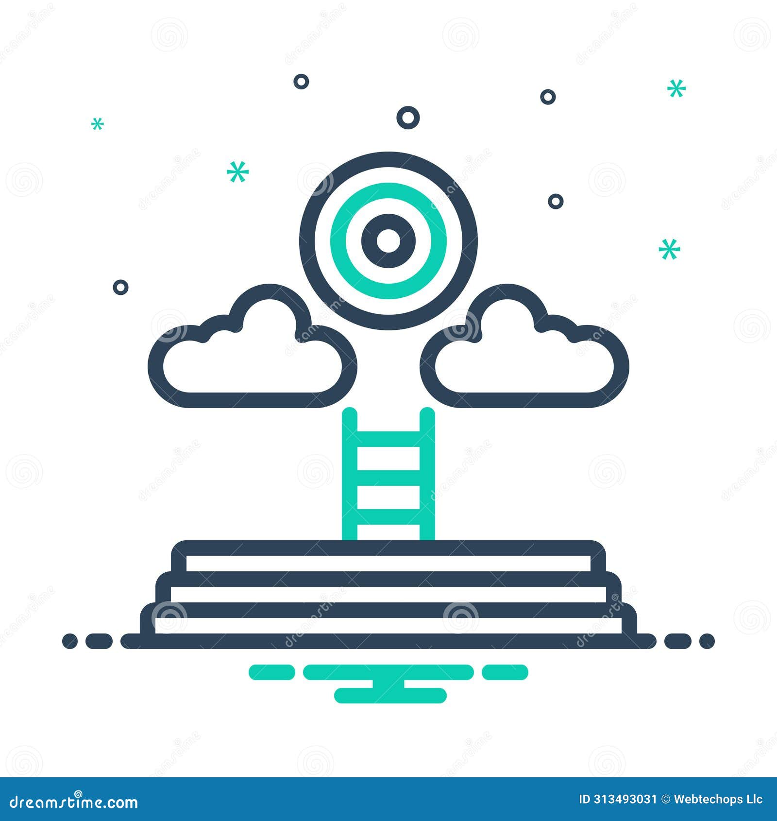 Mix Icon for Goals, Achieve and Success Stock Vector - Illustration of ...