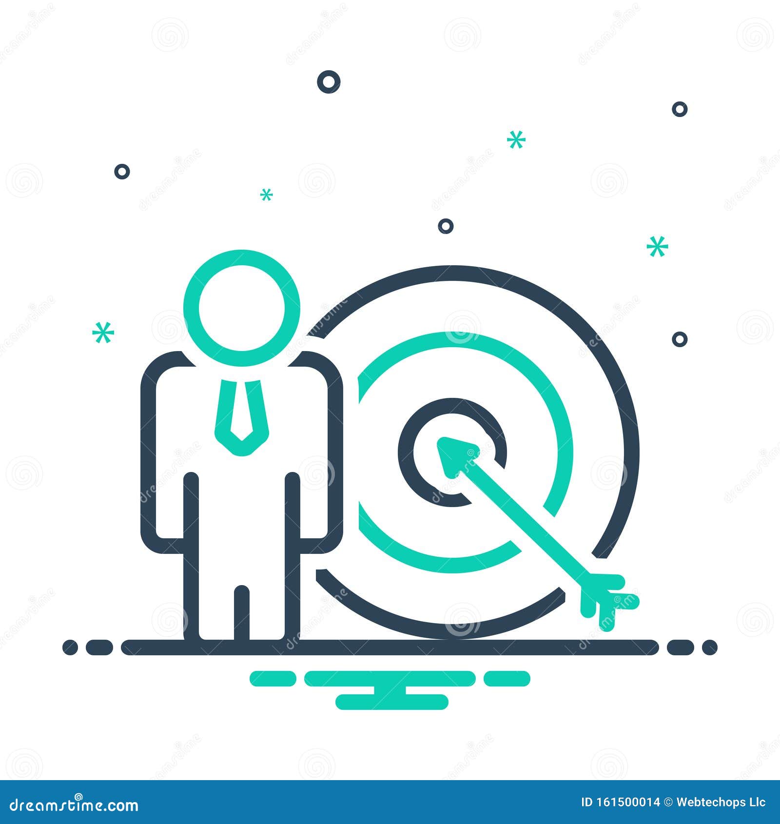 Mix Icon for Goals Achieve, Target and Dart Stock Illustration ...