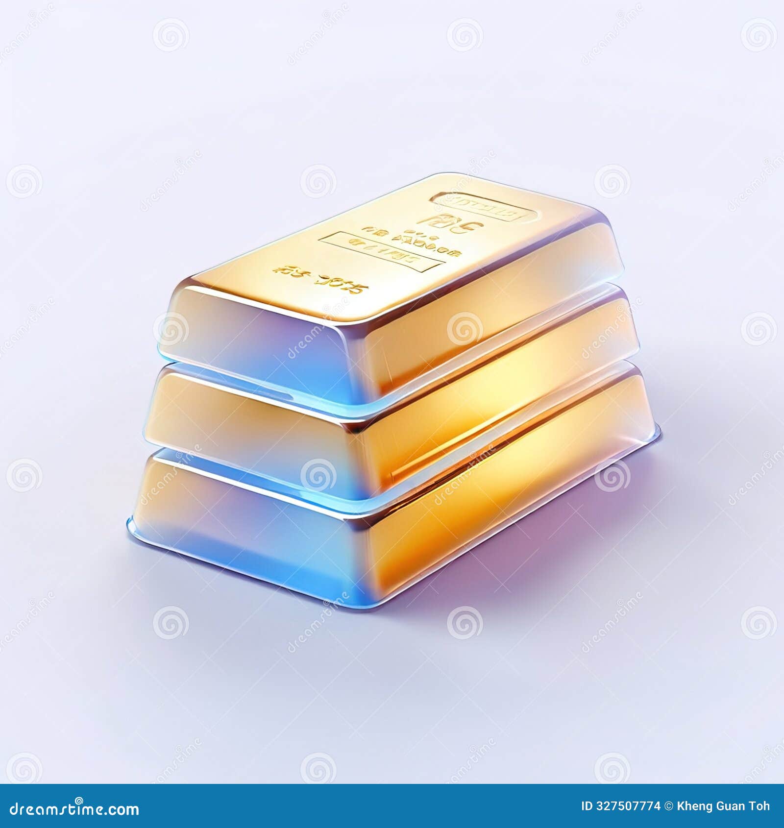 Icon of Gold Bars, Glossy Glass Style Stock Illustration - Illustration ...