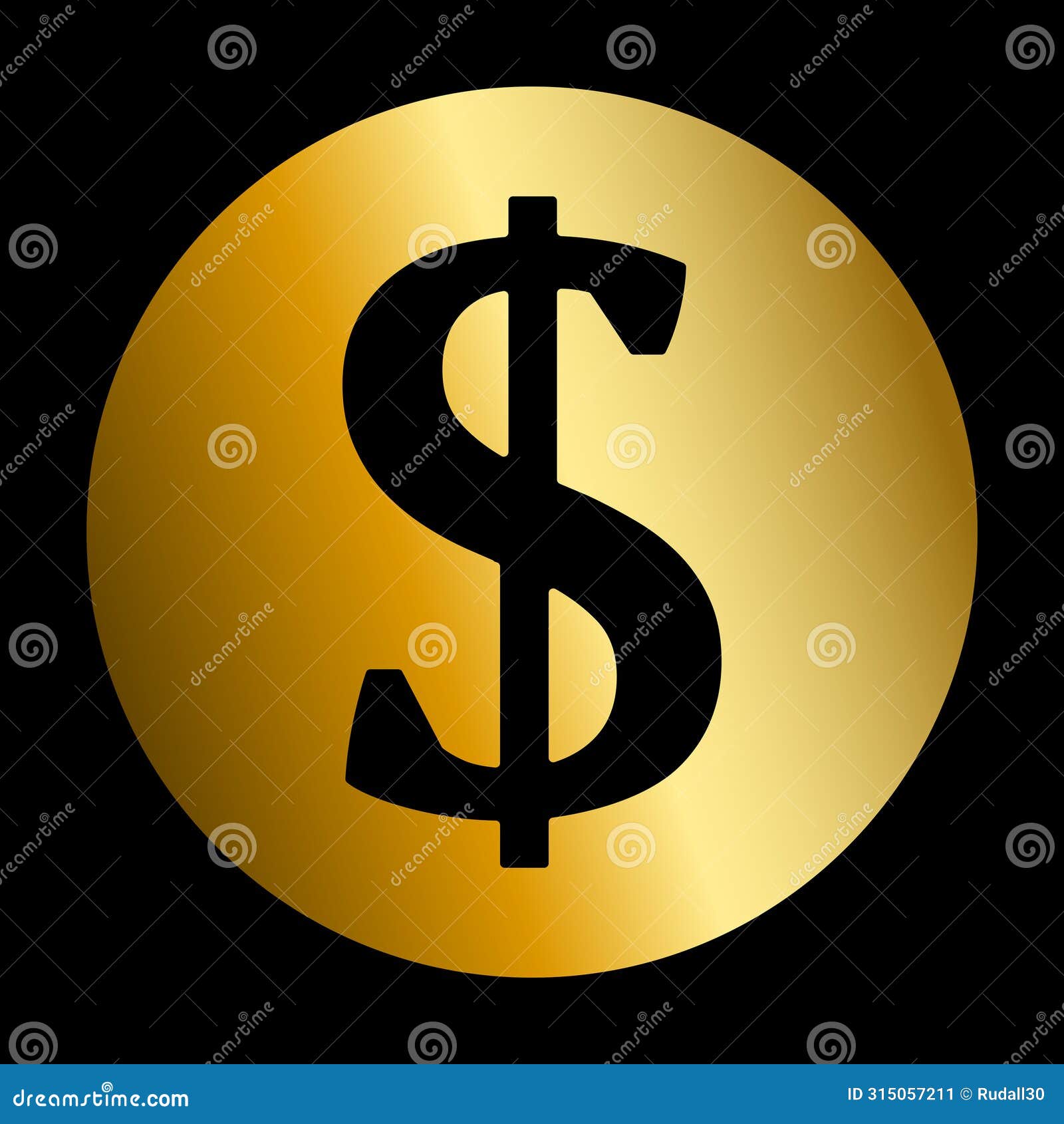 Icon Gold Dollar stock vector. Illustration of finance - 315057211