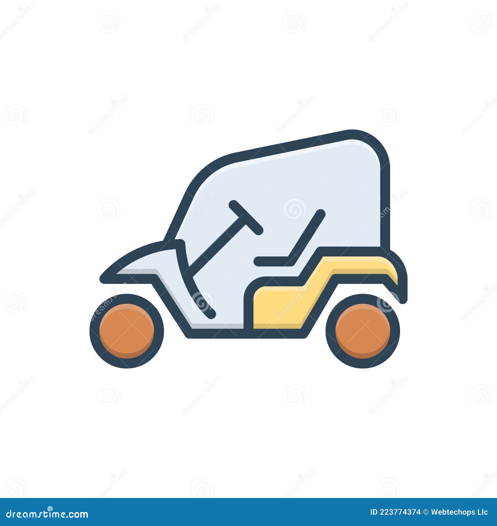 Color Illustration Icon for Golf Cart, Opened and Electric Stock ...