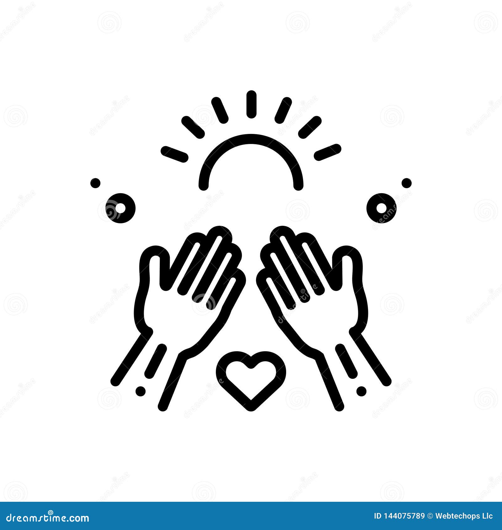 Black Line Icon for Goodness, Well Being and Virtue Stock Vector ...