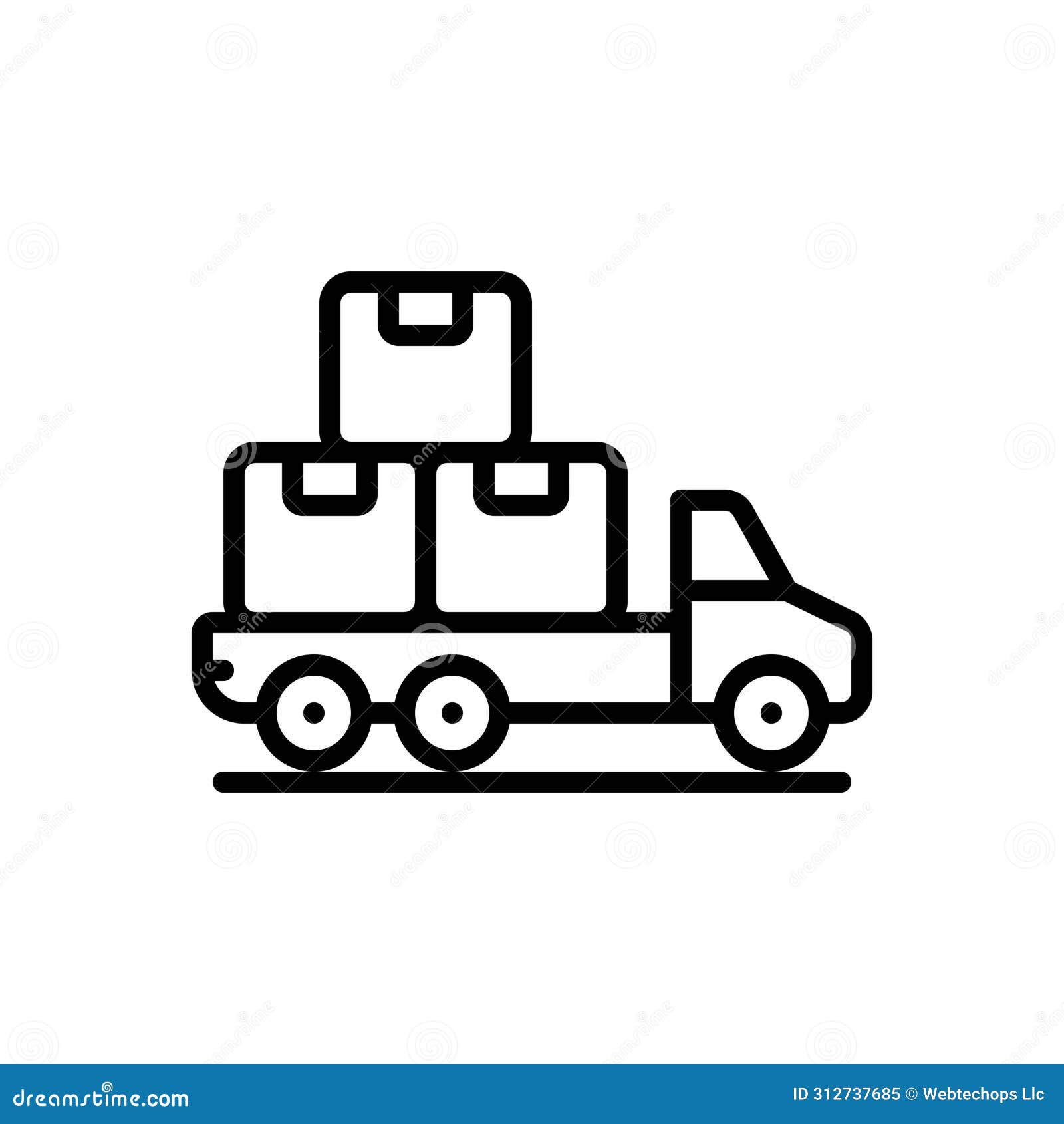 Black Line Icon for Goods, Logistics and Transport Stock Vector ...