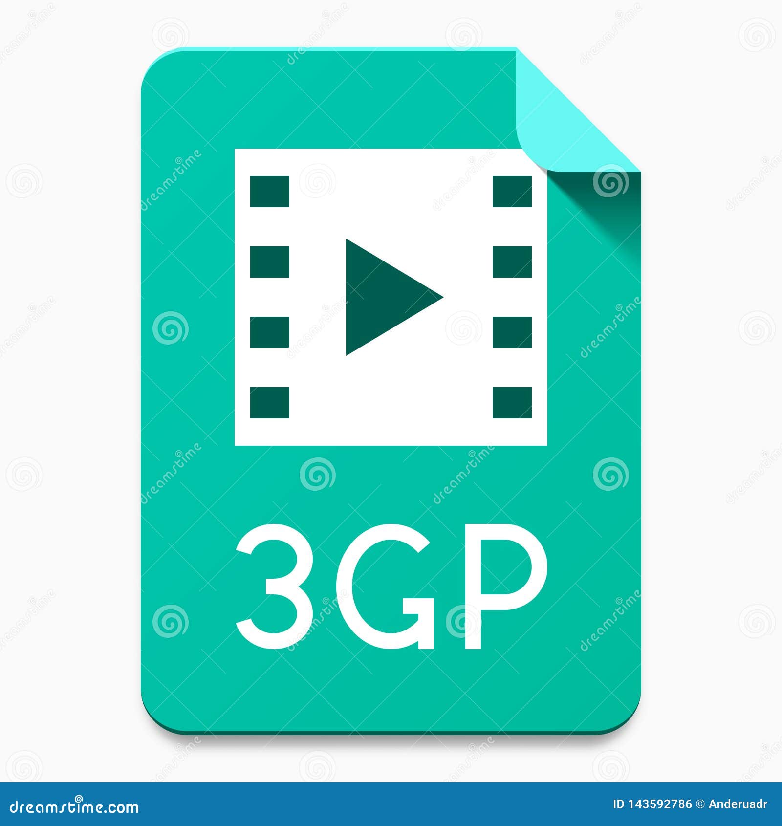 3GP Flat Style File Type Pictogram Stock Vector - Illustration of ...