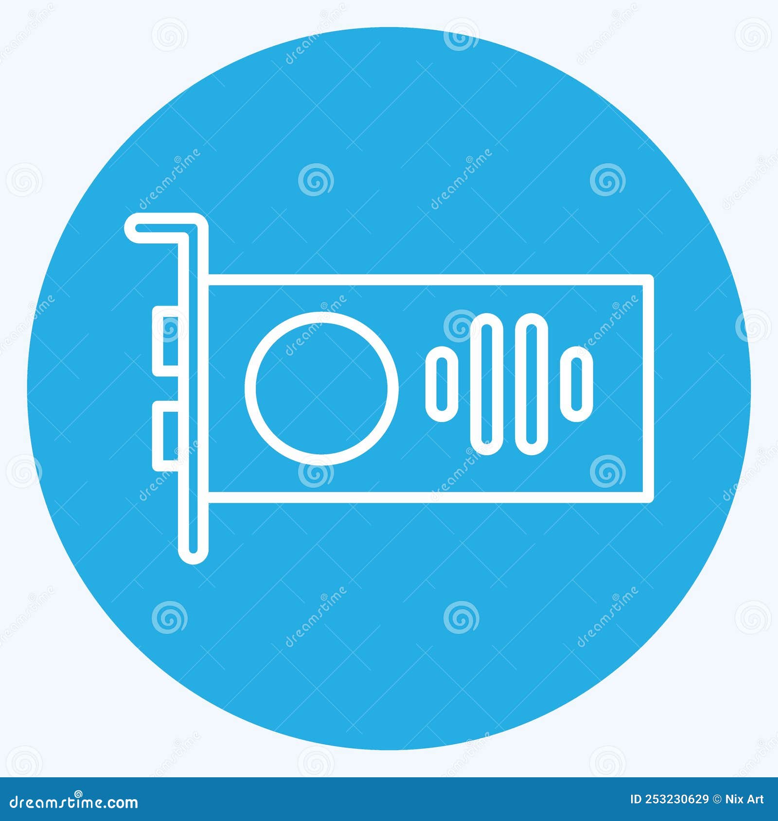 Icon GPU. Suitable for Computer Components Symbol. Blue Eyes Style ...