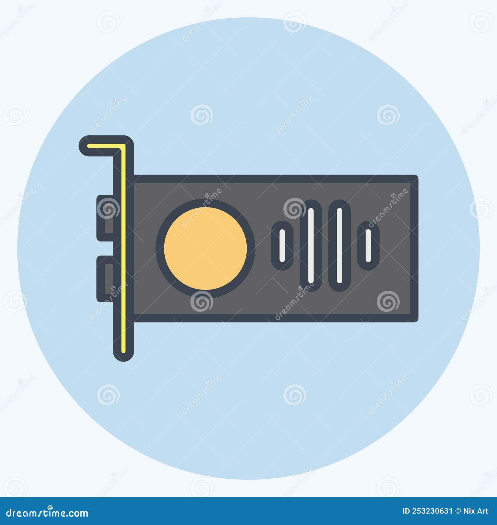 Icon GPU. Suitable for Computer Components Symbol. Color Mate Style ...