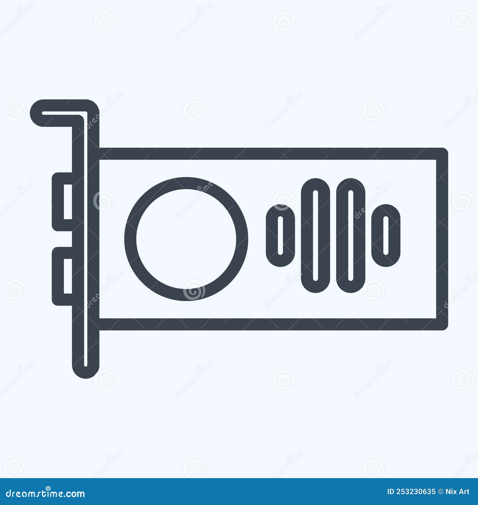 Icon GPU. Suitable for Computer Components Symbol. Line Style. Simple ...