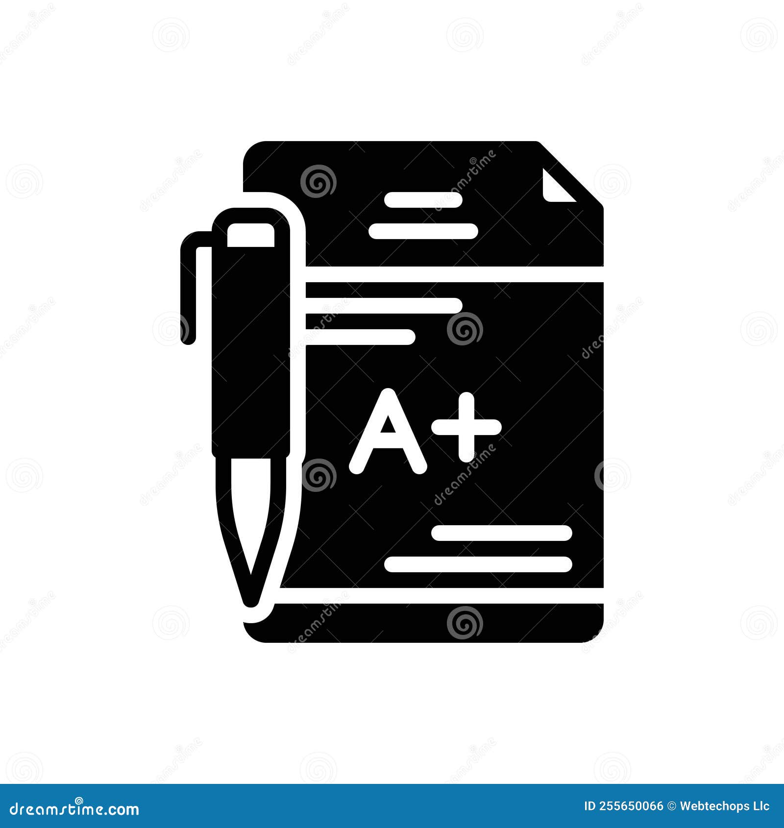 Black Solid Icon for Grades, Editable and Exam Stock Vector ...
