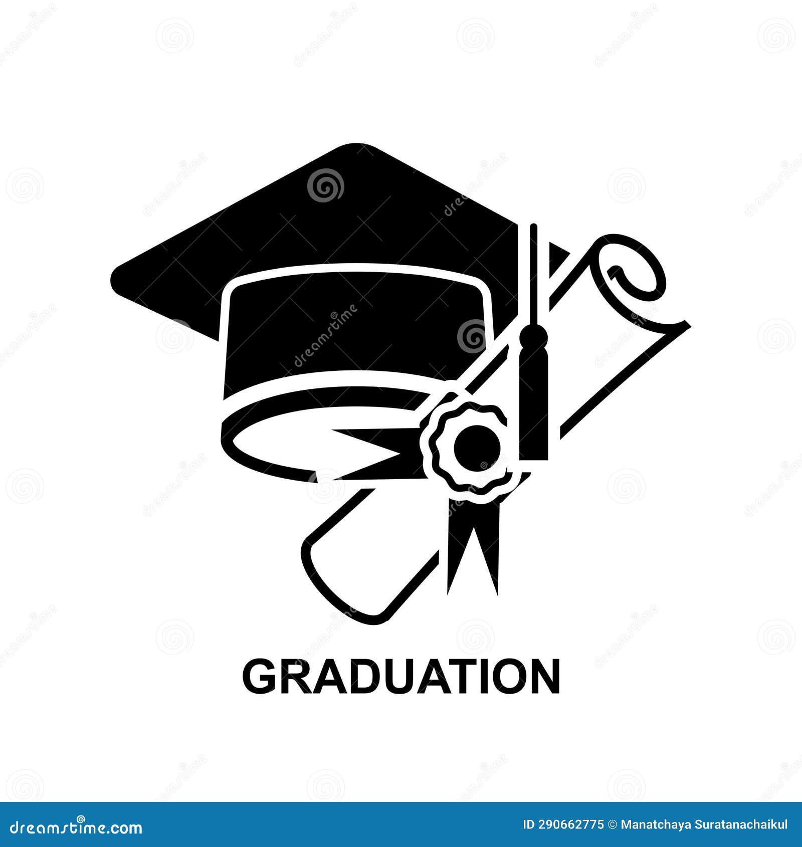 Graduation Icon. Congratulations Graduate Isolated on Background Stock ...
