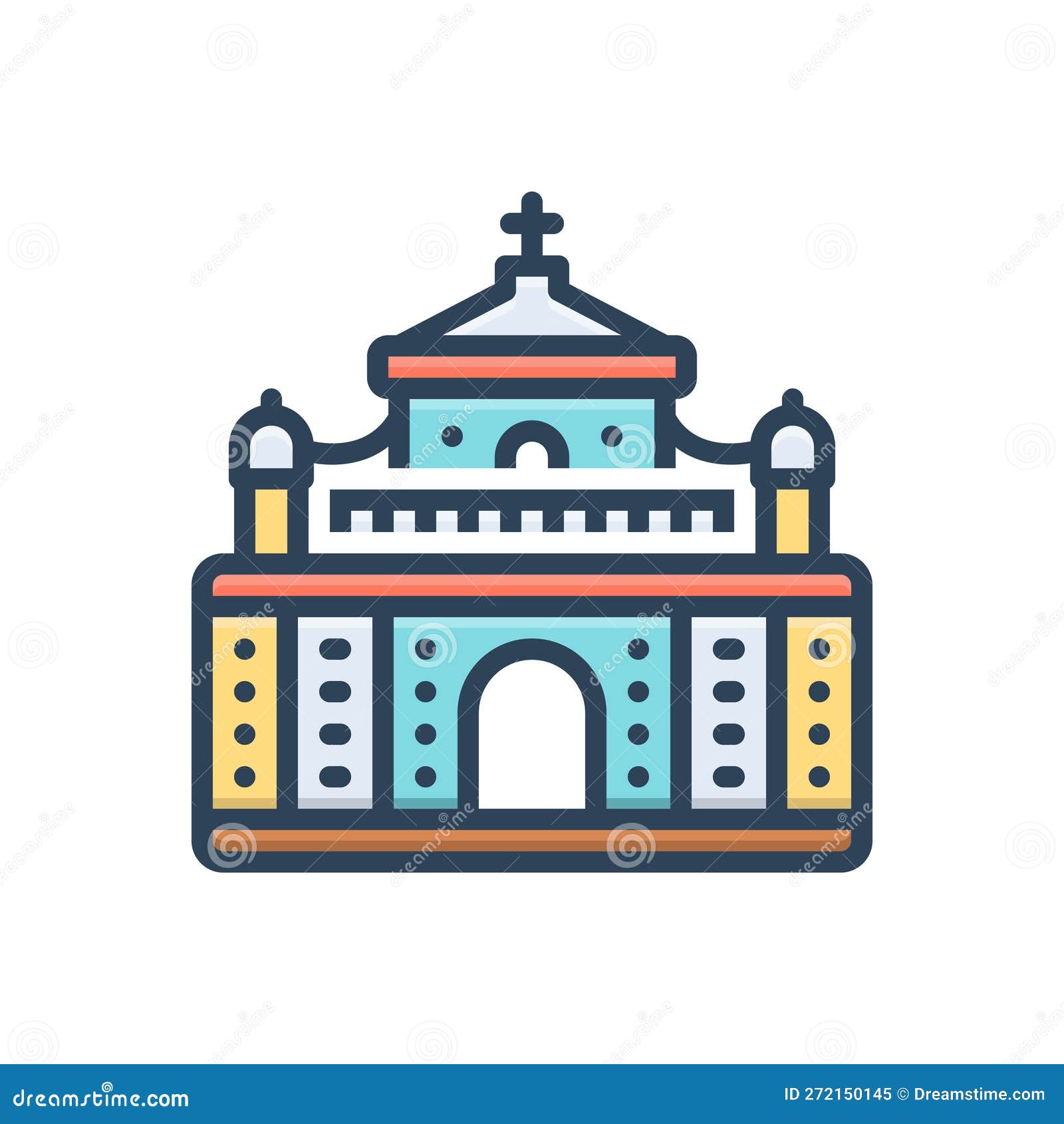 Color Illustration Icon for Grand, Magnificent and Building Stock ...