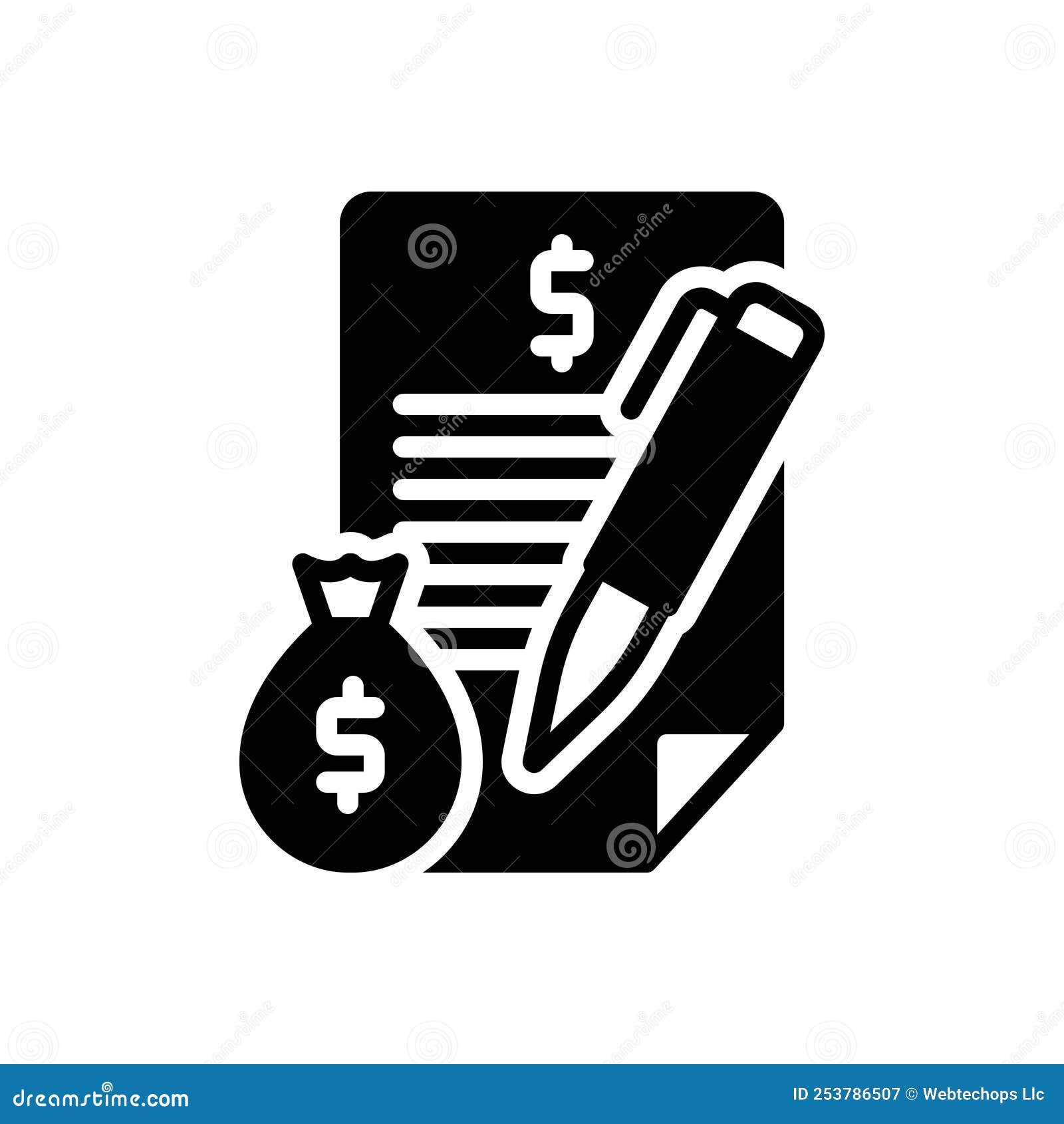 Black Solid Icon for Grant, Permit and Afford Stock Illustration ...