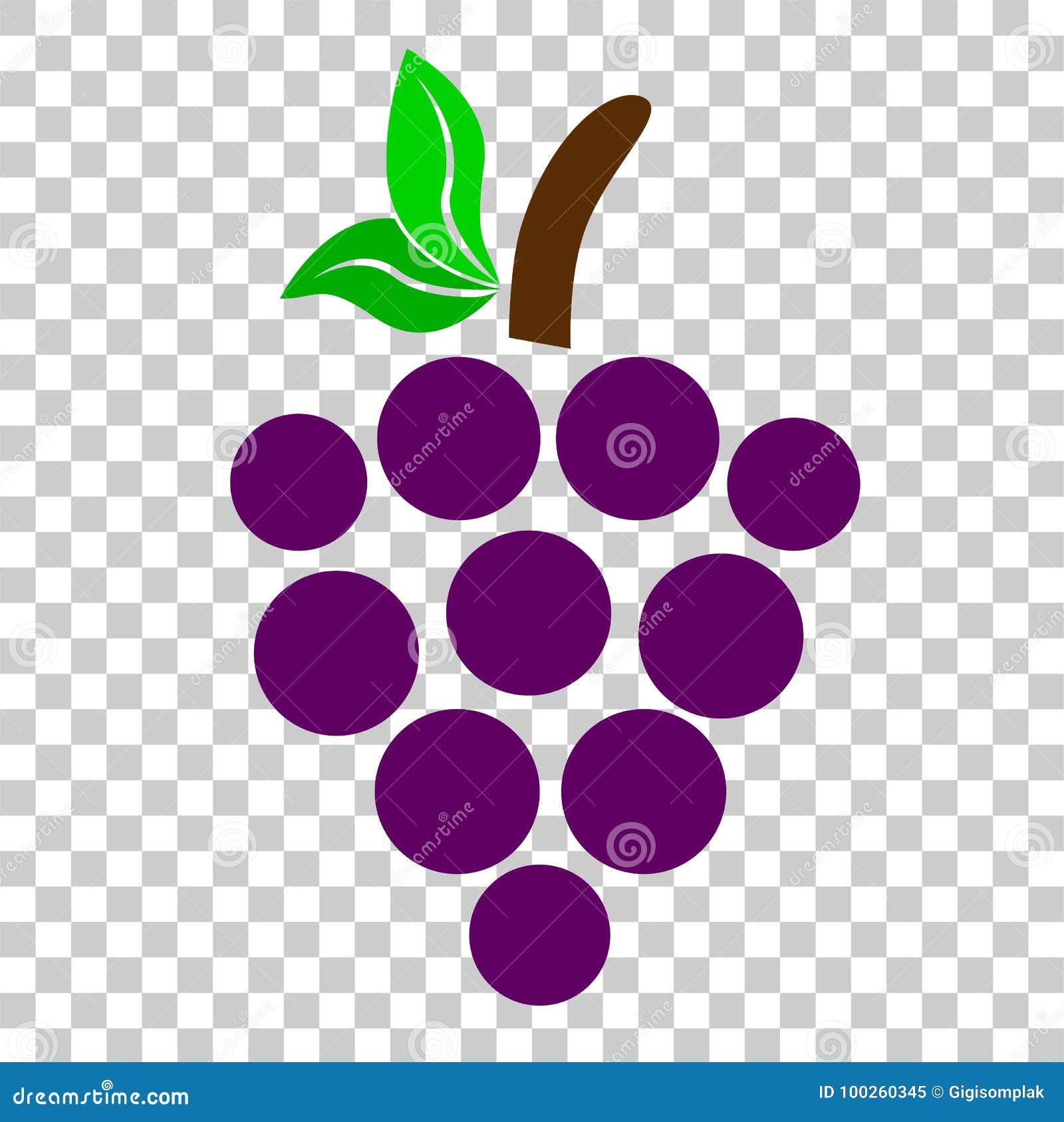 Icon Grape, at Transparent Effect Background Stock Vector ...