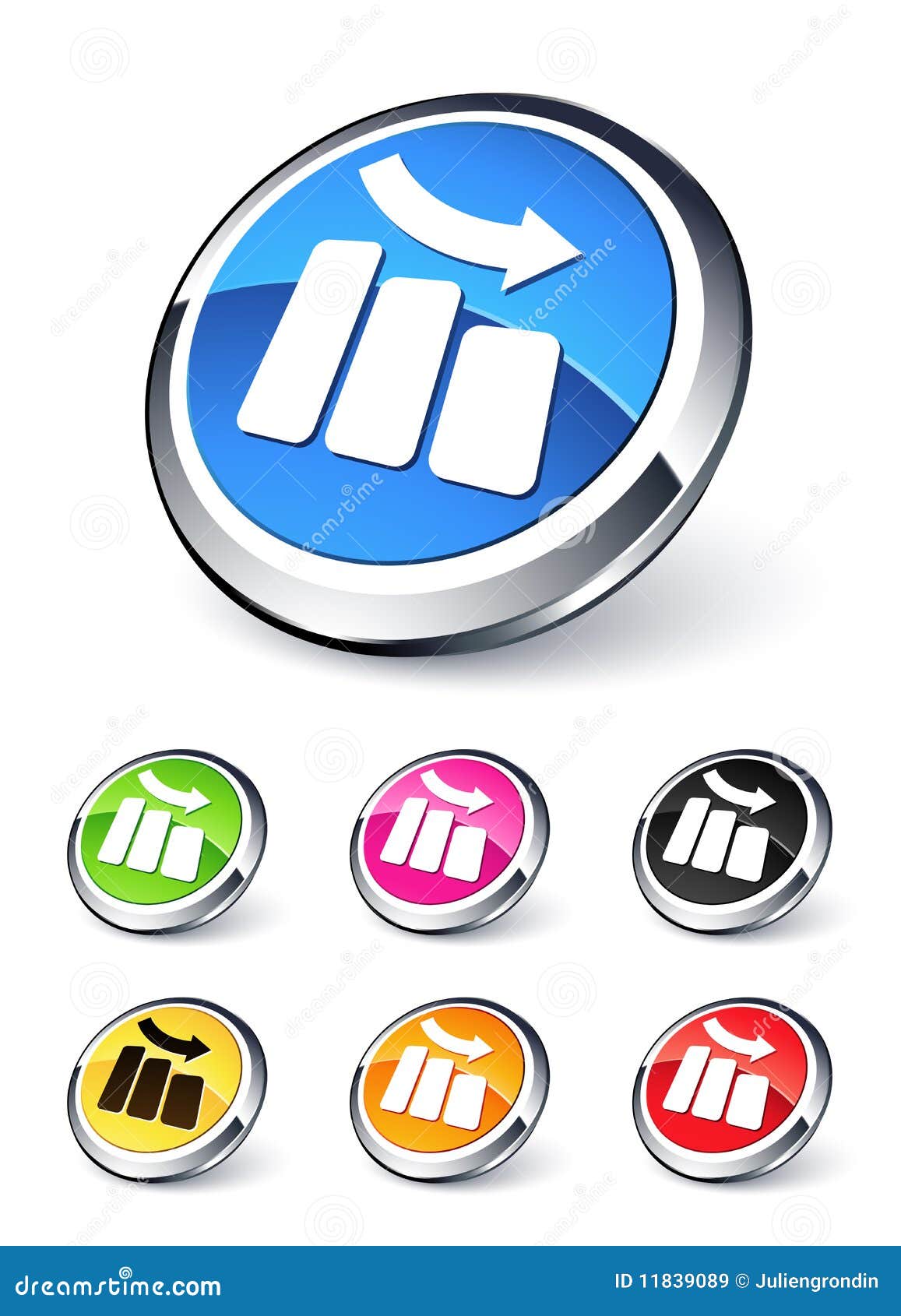 Graph Down Icon. Chart Below And Loss, Reduction Symbol. Flat Vector ...