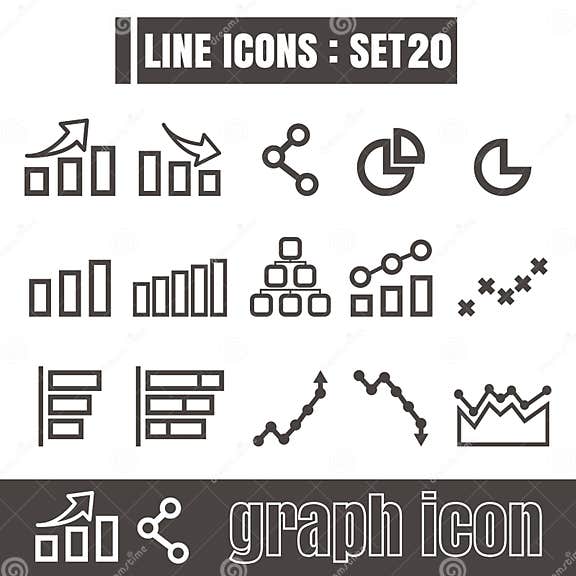 Icon Graph Line Black Modern Style Vector on White Background Stock ...