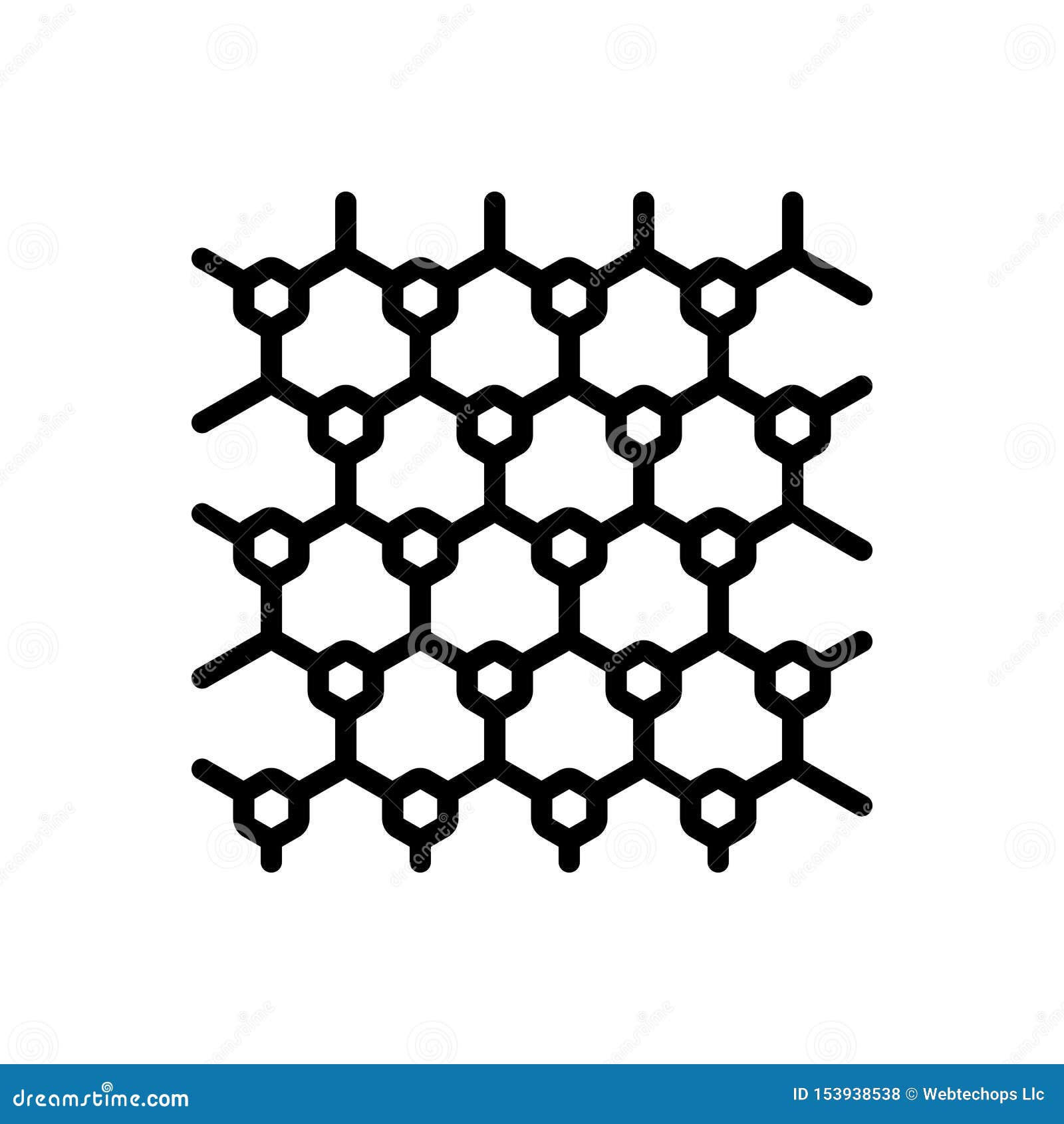 Mix Icon For Graphene, Atomic Scale And Hexagonal Vector Illustration ...