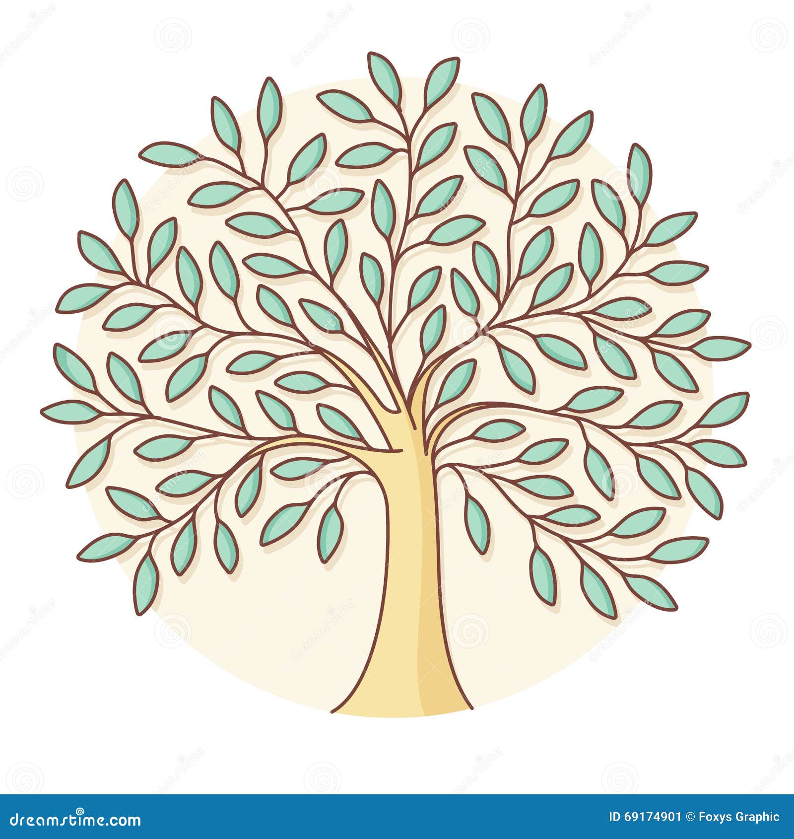 Icon of Green Tree in Circle Background. Colorful Design Stock Vector ...