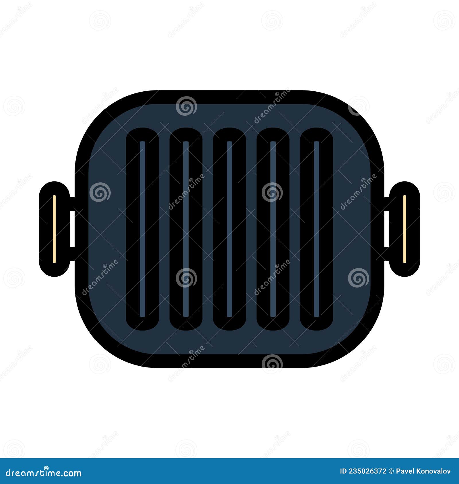 Icon of Grill Pan stock vector. Illustration of beef - 235026372