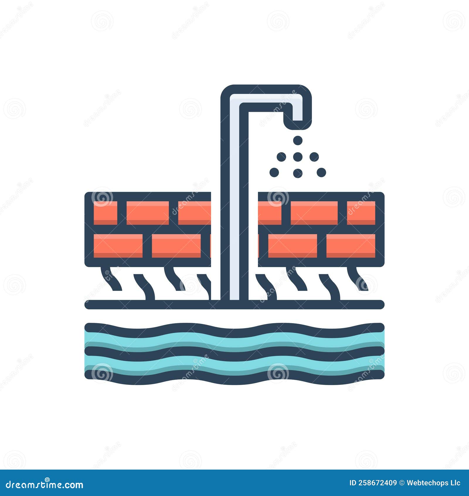 Color Illustration Icon for Groundwater, Aquifer and Pump Stock Vector ...
