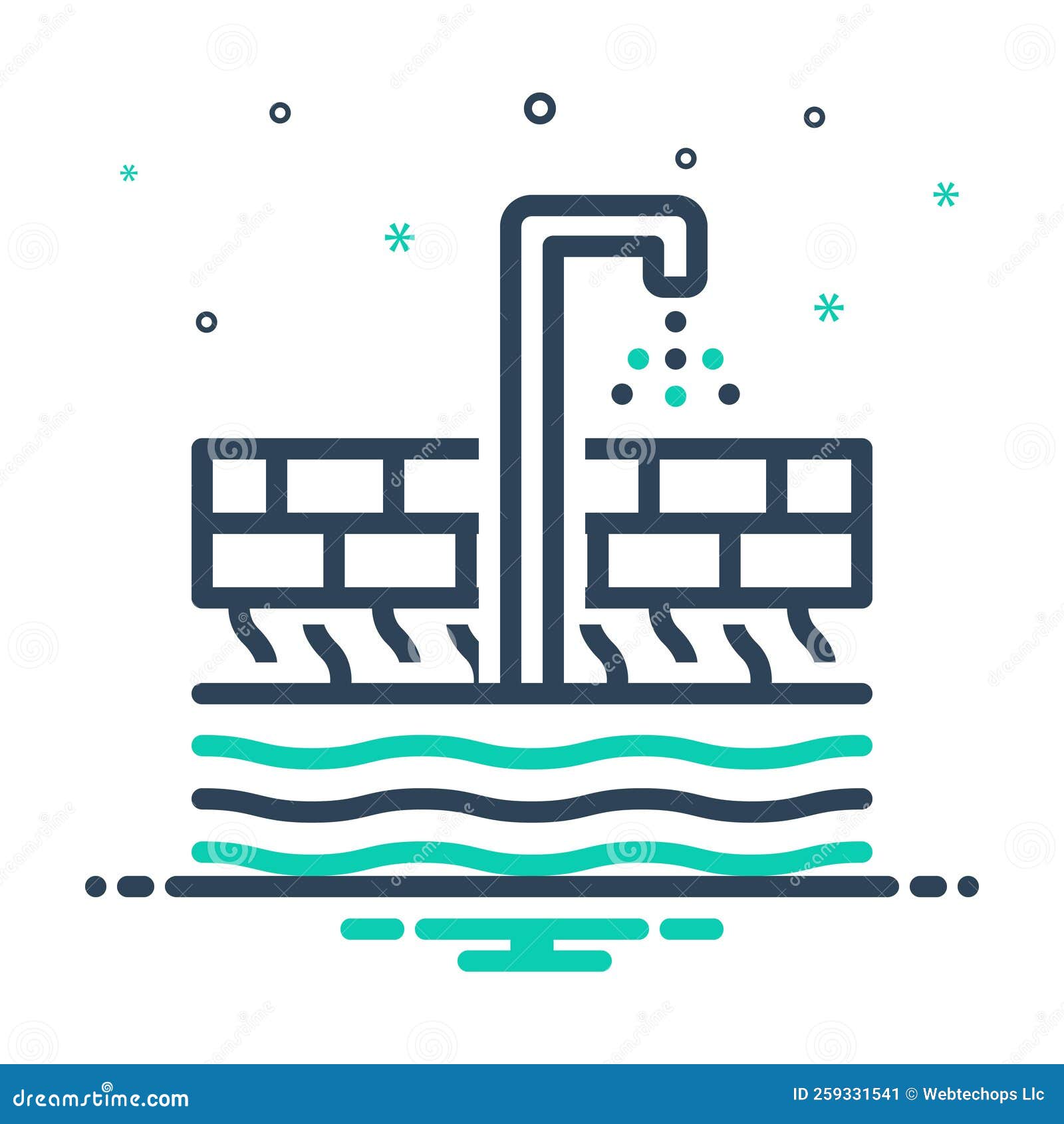 Mix Icon for Groundwater, Aquifer and Pump Stock Illustration ...