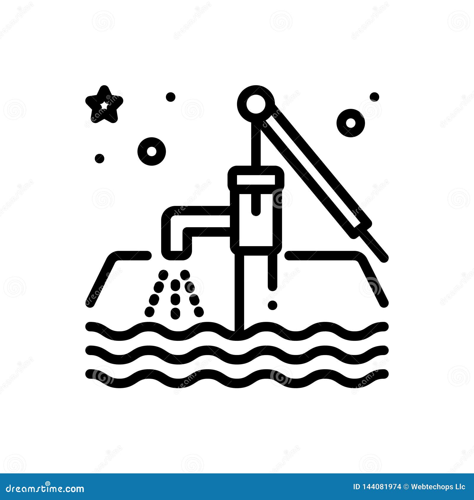 Black Line Icon for Groundwater, Aquifers and Water Stock Vector ...