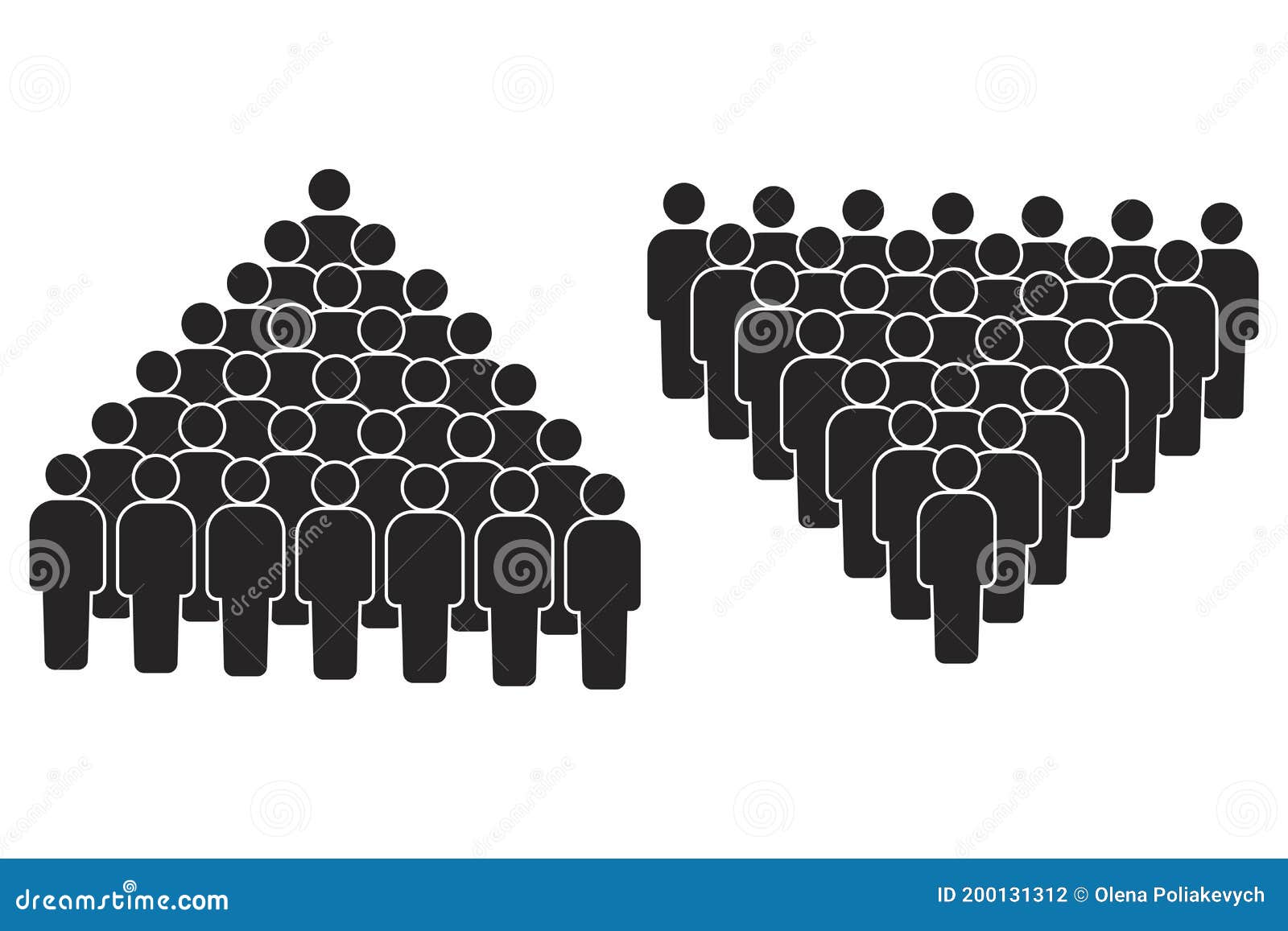 Icon of a Group of People in the Shape of a Triangle. Command Symbol ...