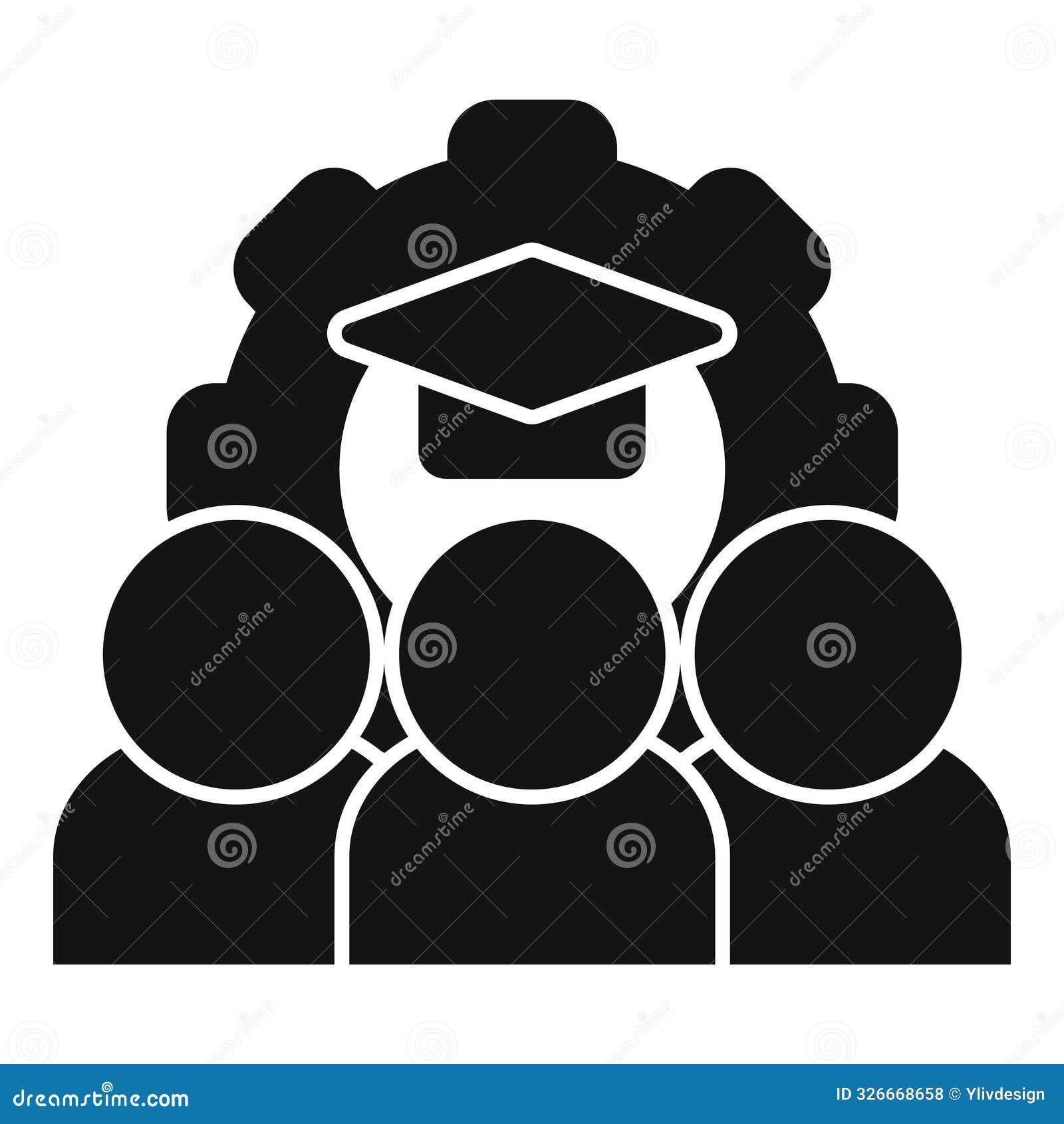 Group of Students Getting Ready for Graduation with Cogwheel Mechanism ...