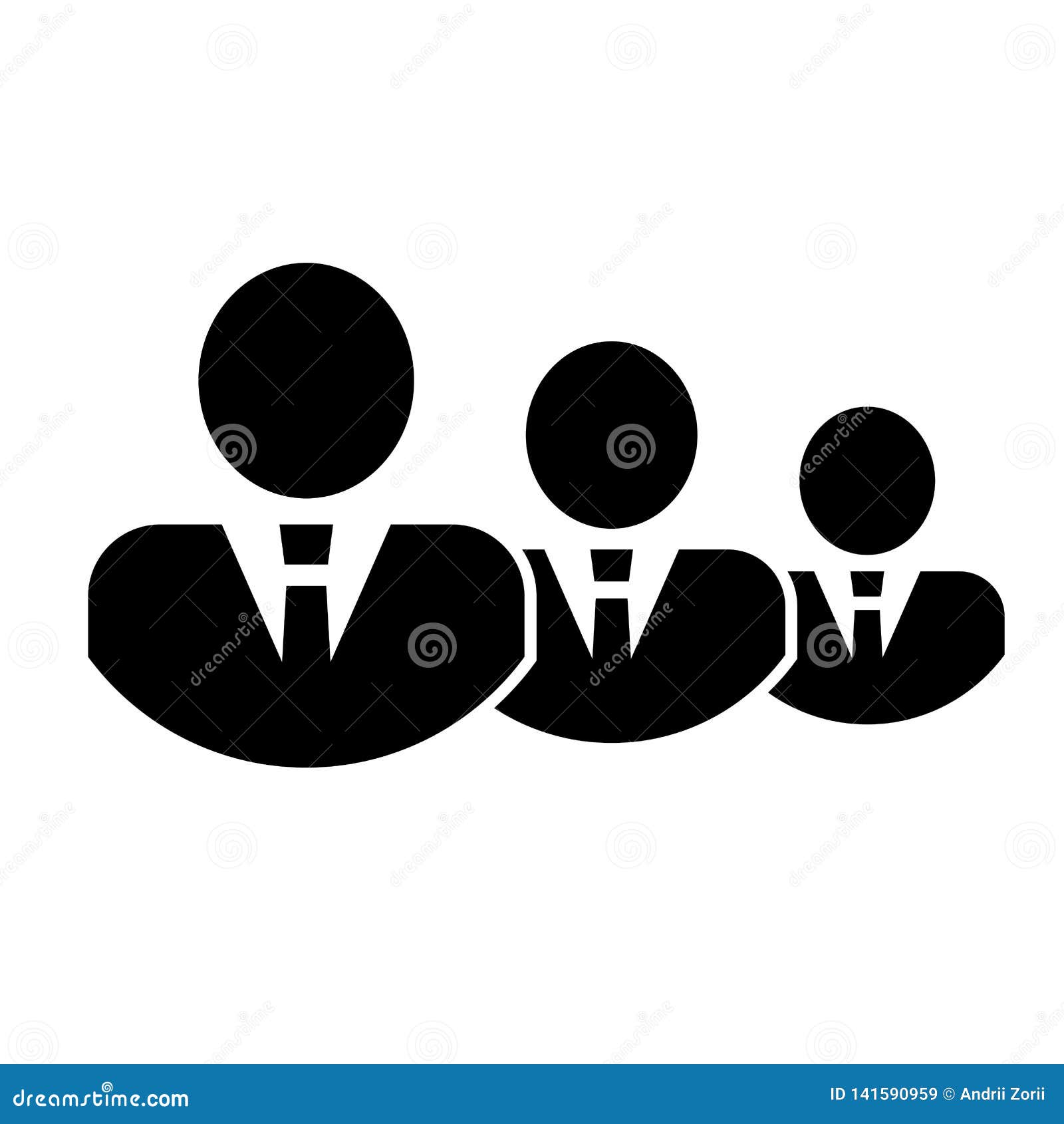 Icon of Group of Three People Silhouettes. Businesspeople Icon ...