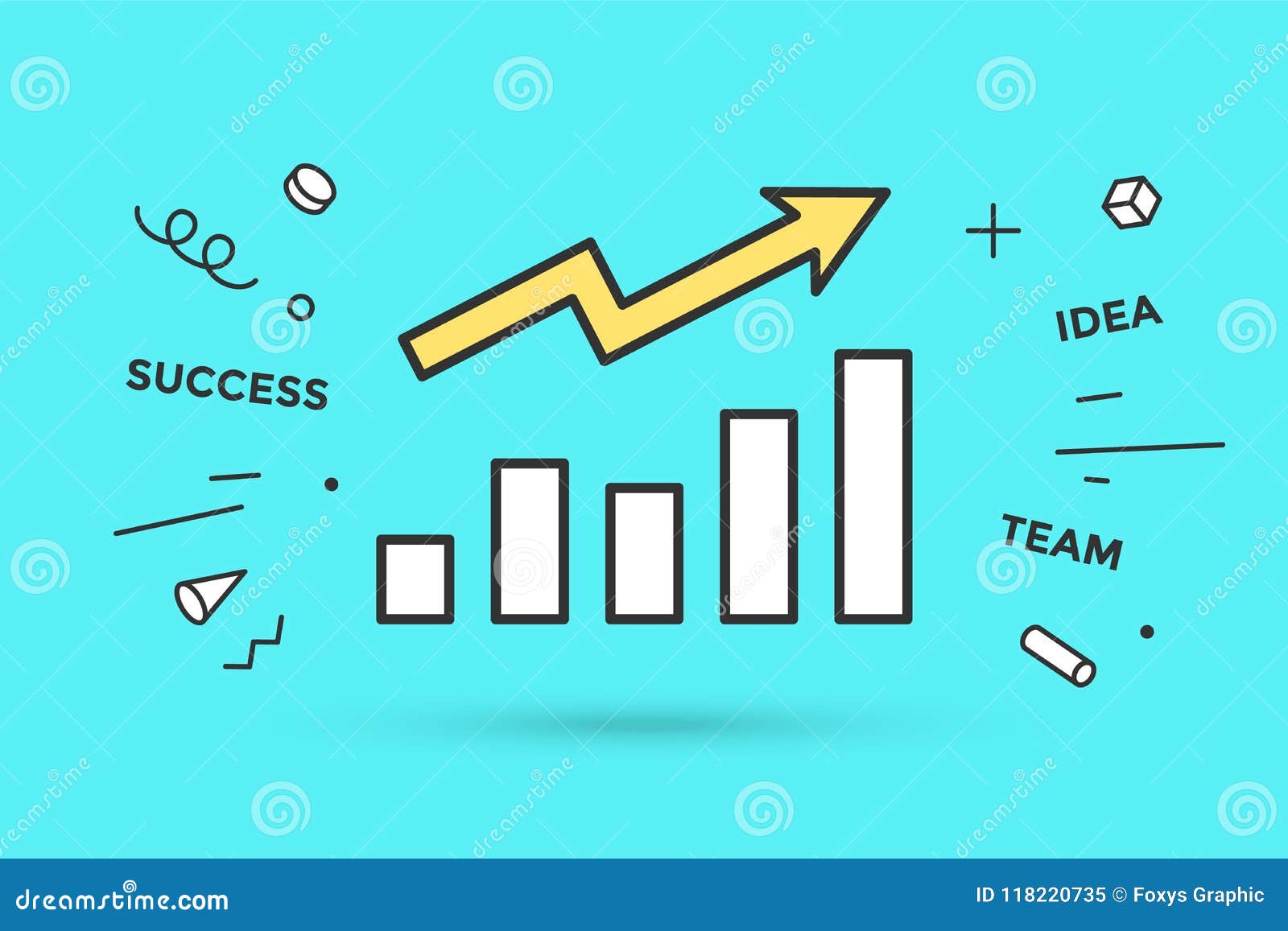 Icon of growth chart stock vector. Illustration of growing - 118220735