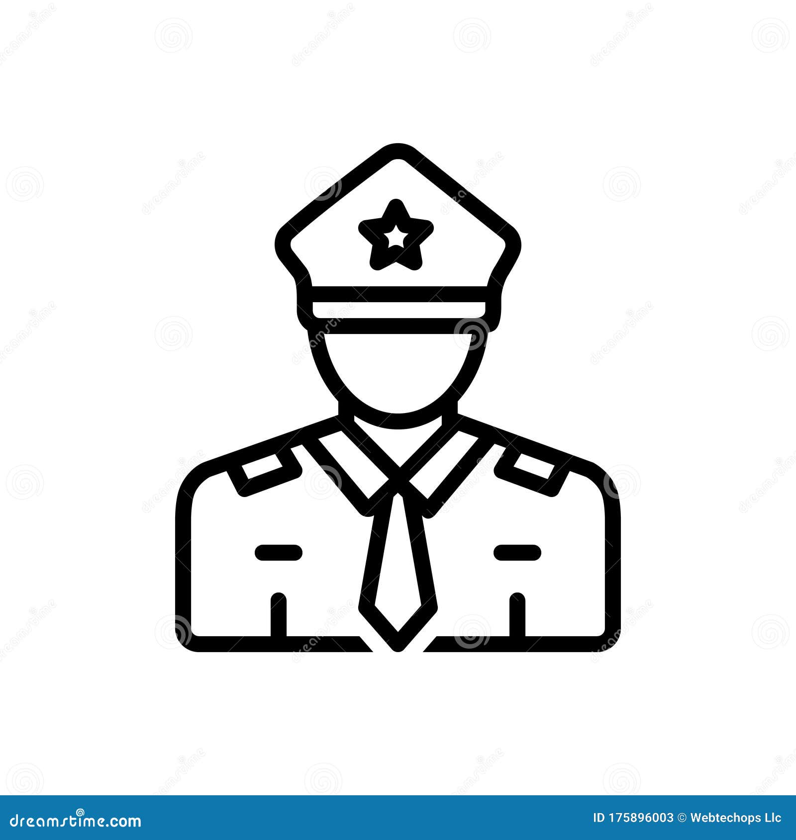 Black Line Icon for Guard, Secure and Enforcer Stock Vector ...
