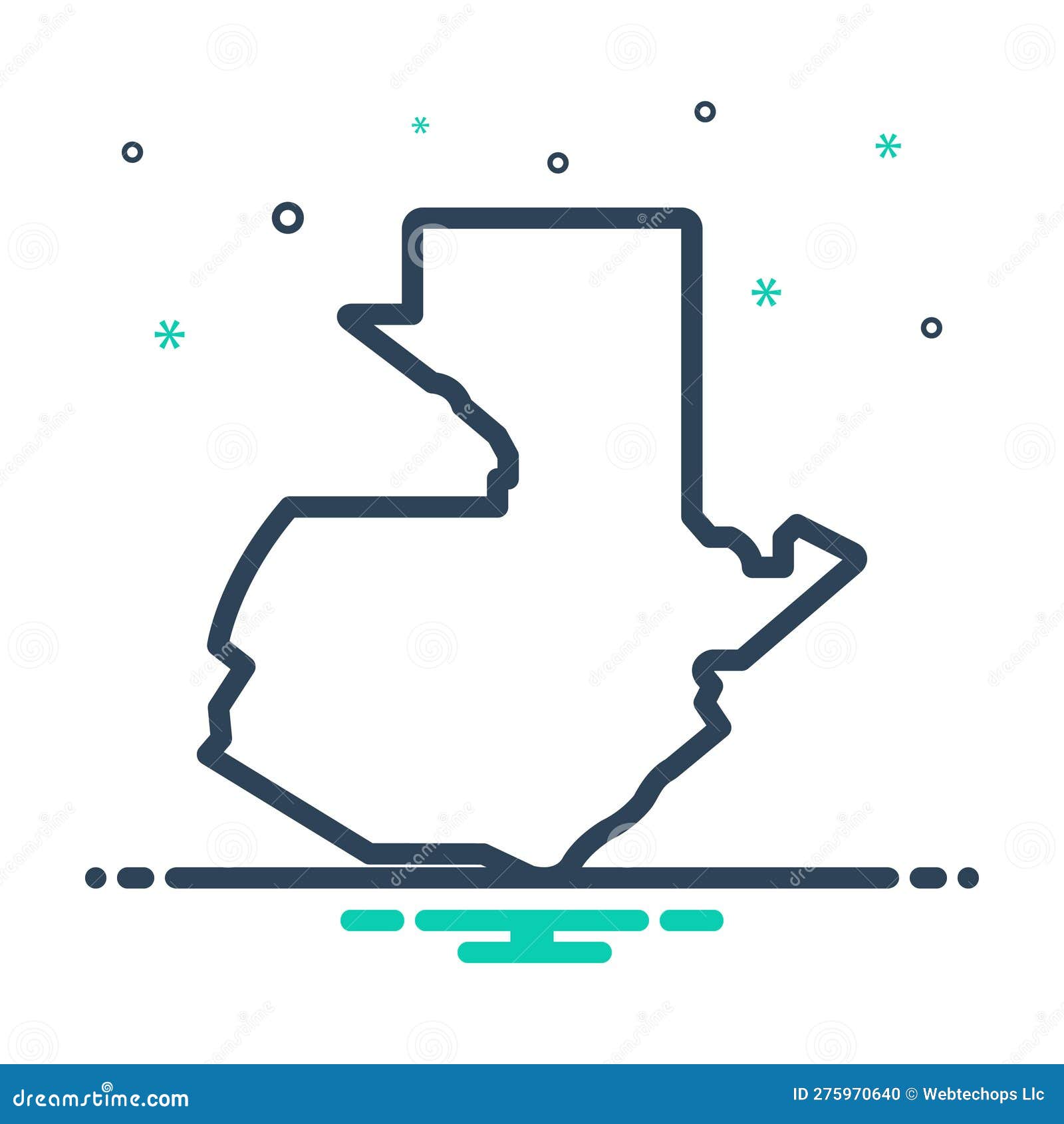 Guatemala Country Detailed Editable Map Cartoon Vector | CartoonDealer ...