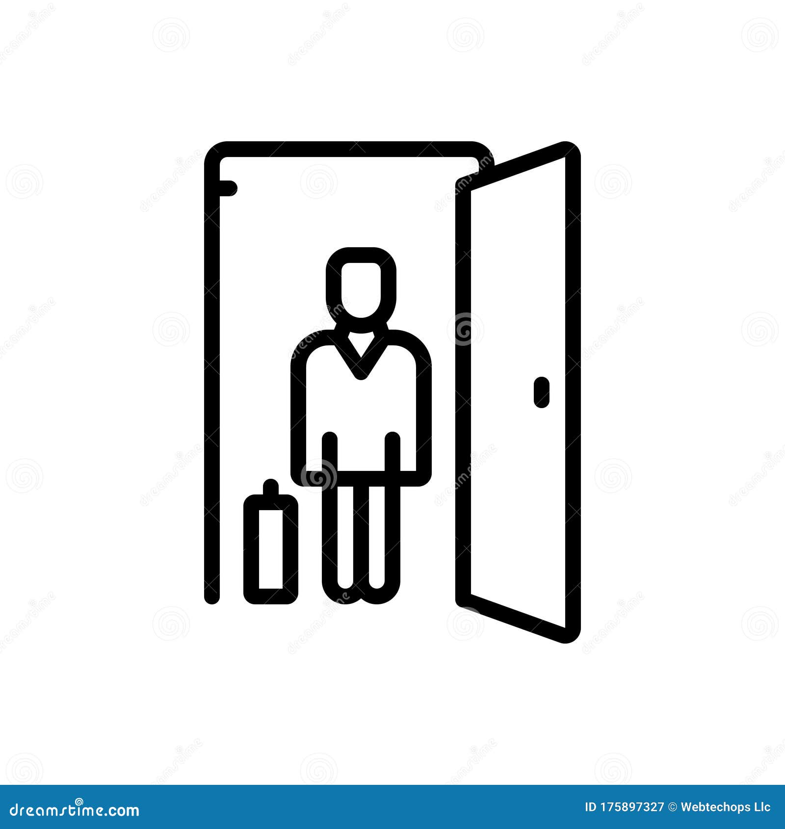 Black Line Icon for Guest, Visitor and Outsider Stock Vector ...