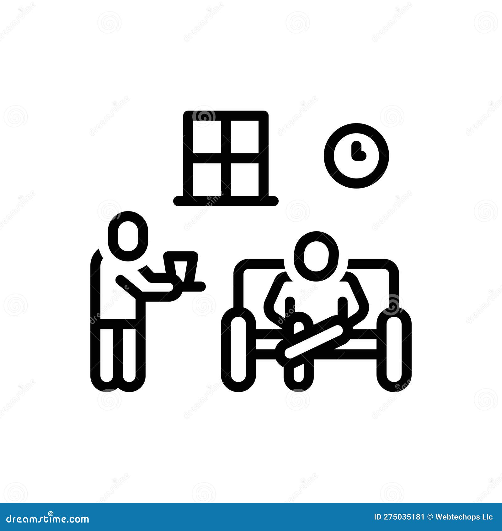 Black Line Icon for Guest, Visitor and Roomer Stock Vector ...