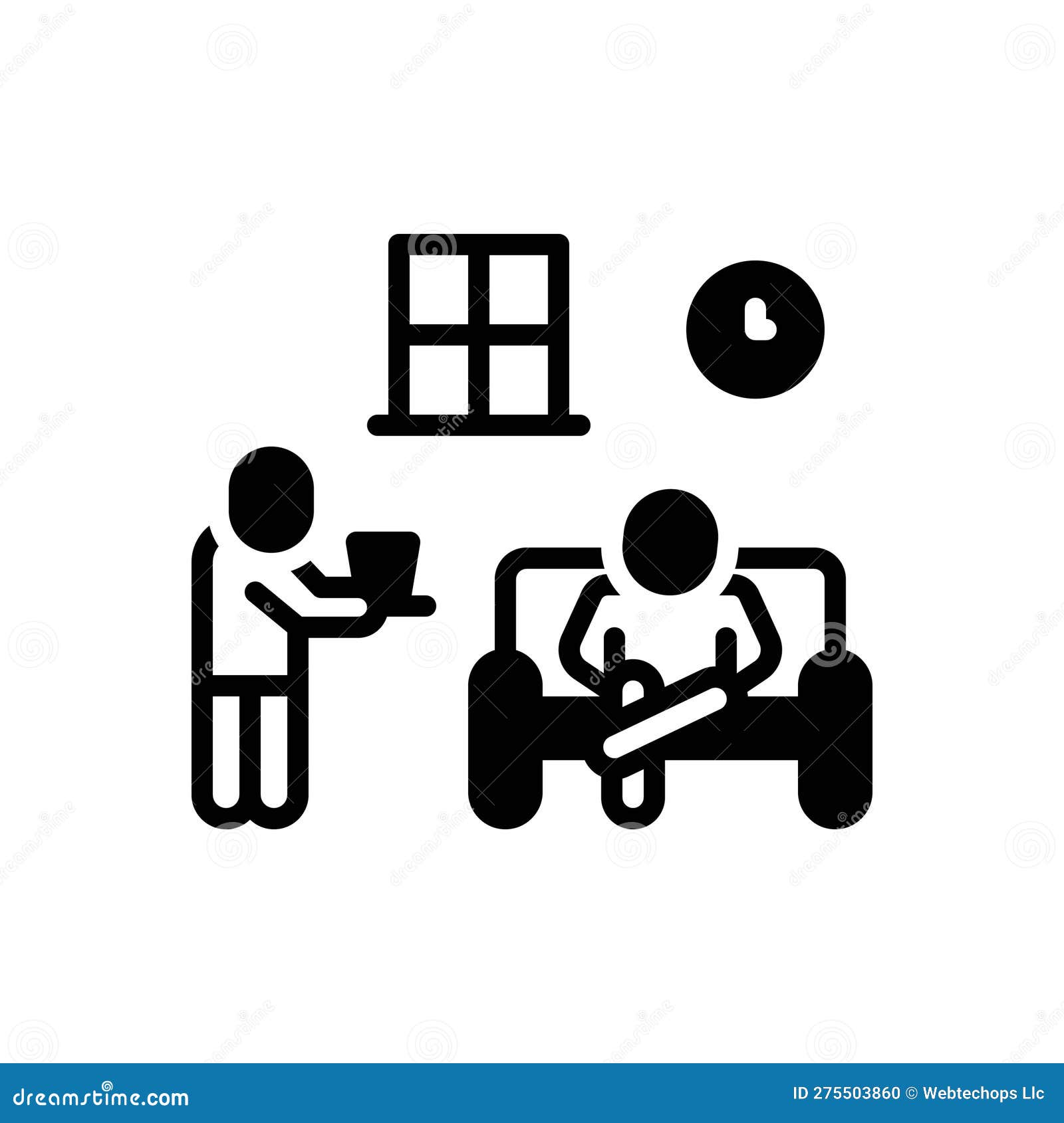 Black Solid Icon for Guest, Visitor and Paying Stock Vector ...