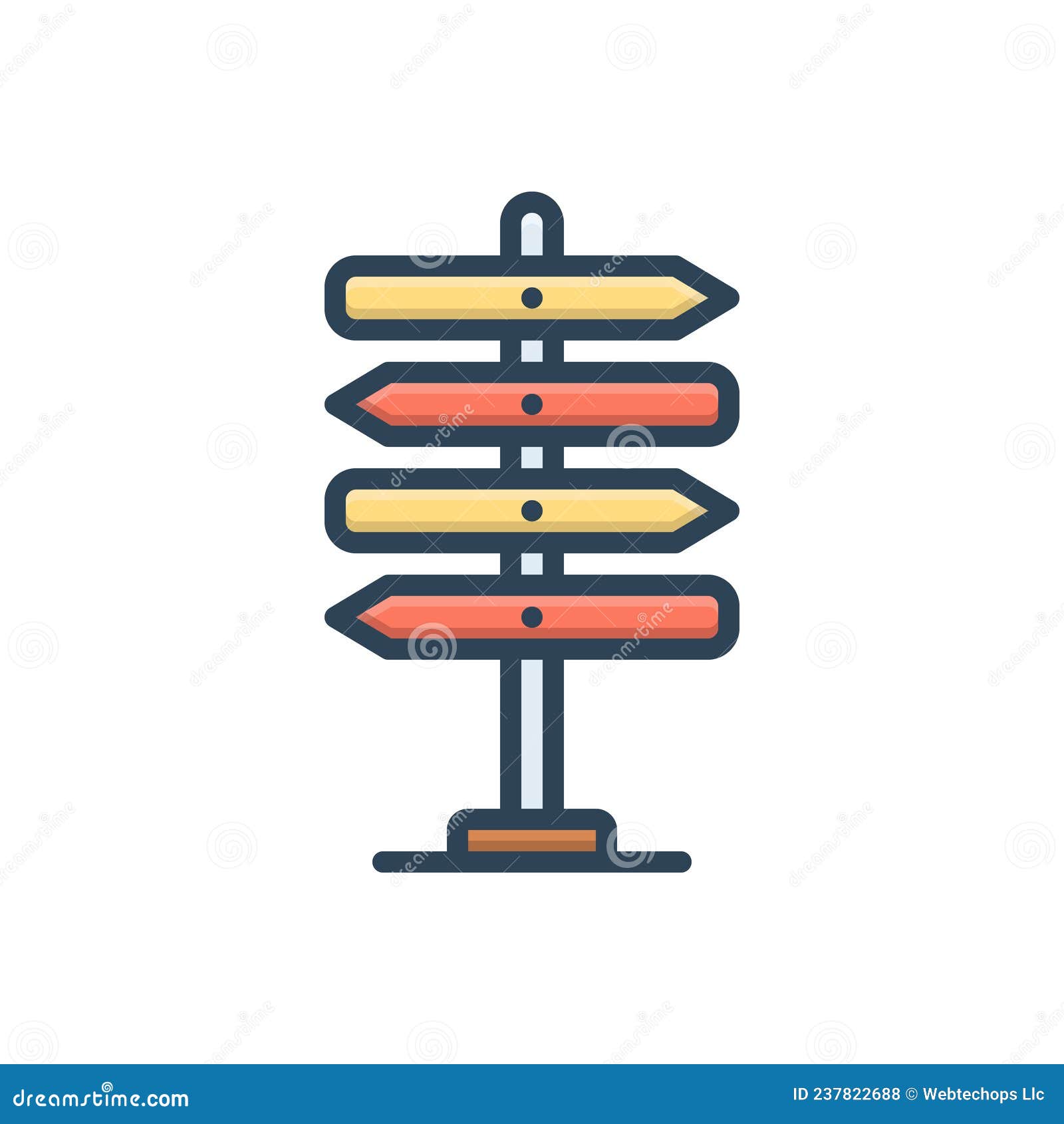 Color Illustration Icon for Guideline, Direction and Sign Stock ...