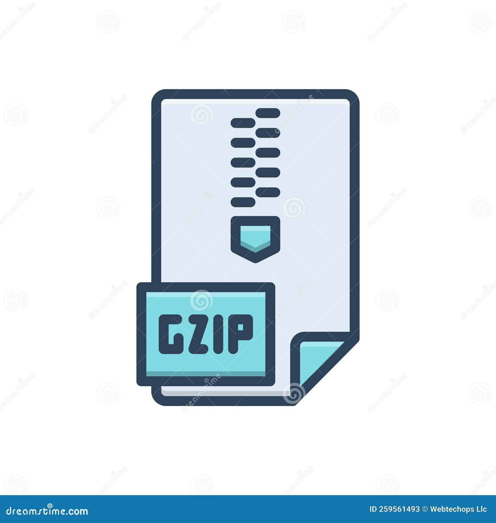 Color Illustration Icon for Gzip, Application and Contract Stock Vector - Illustration of color ...
