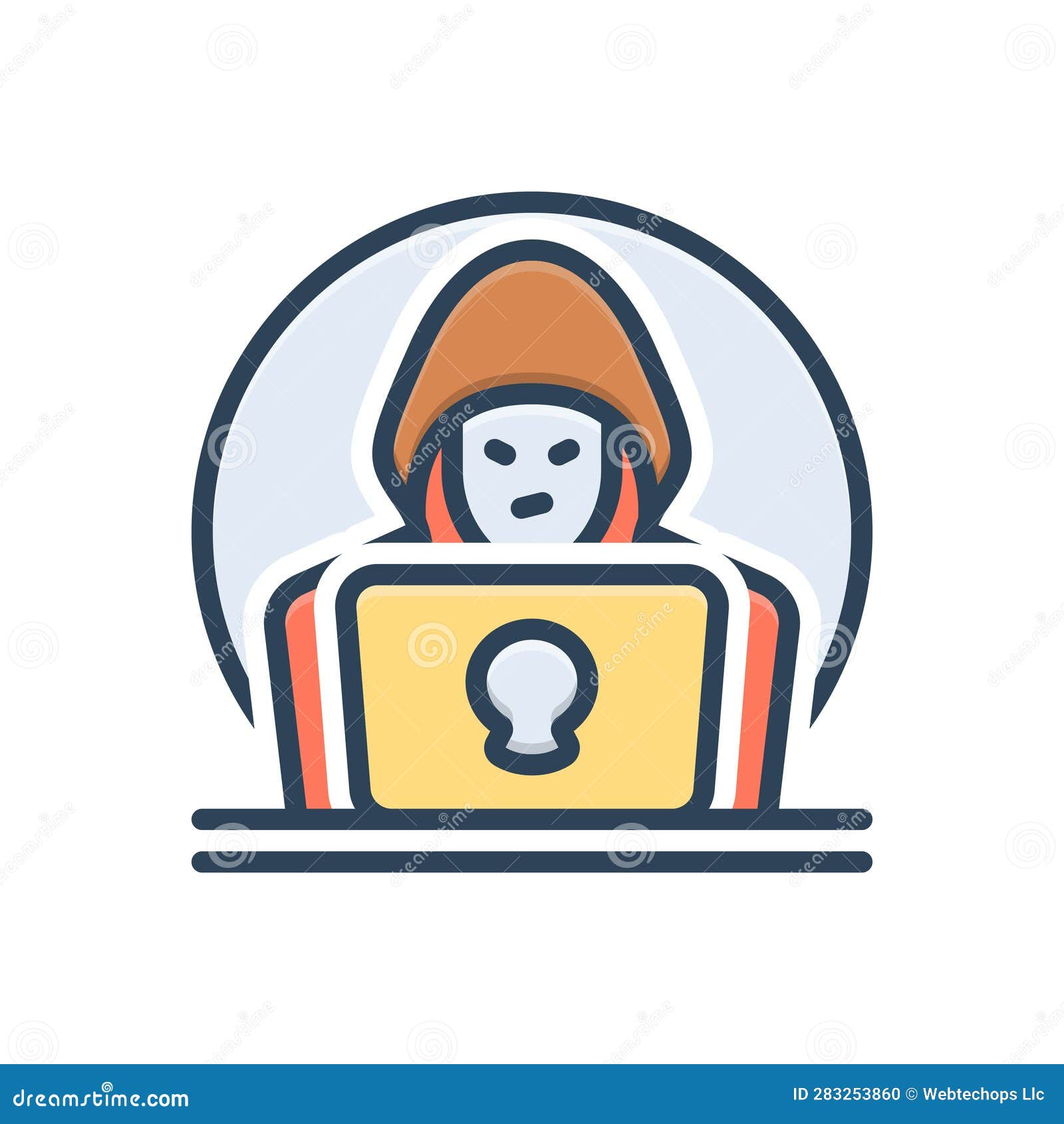 Color Illustration Icon for Hacker, Phishing and Laptop Stock ...