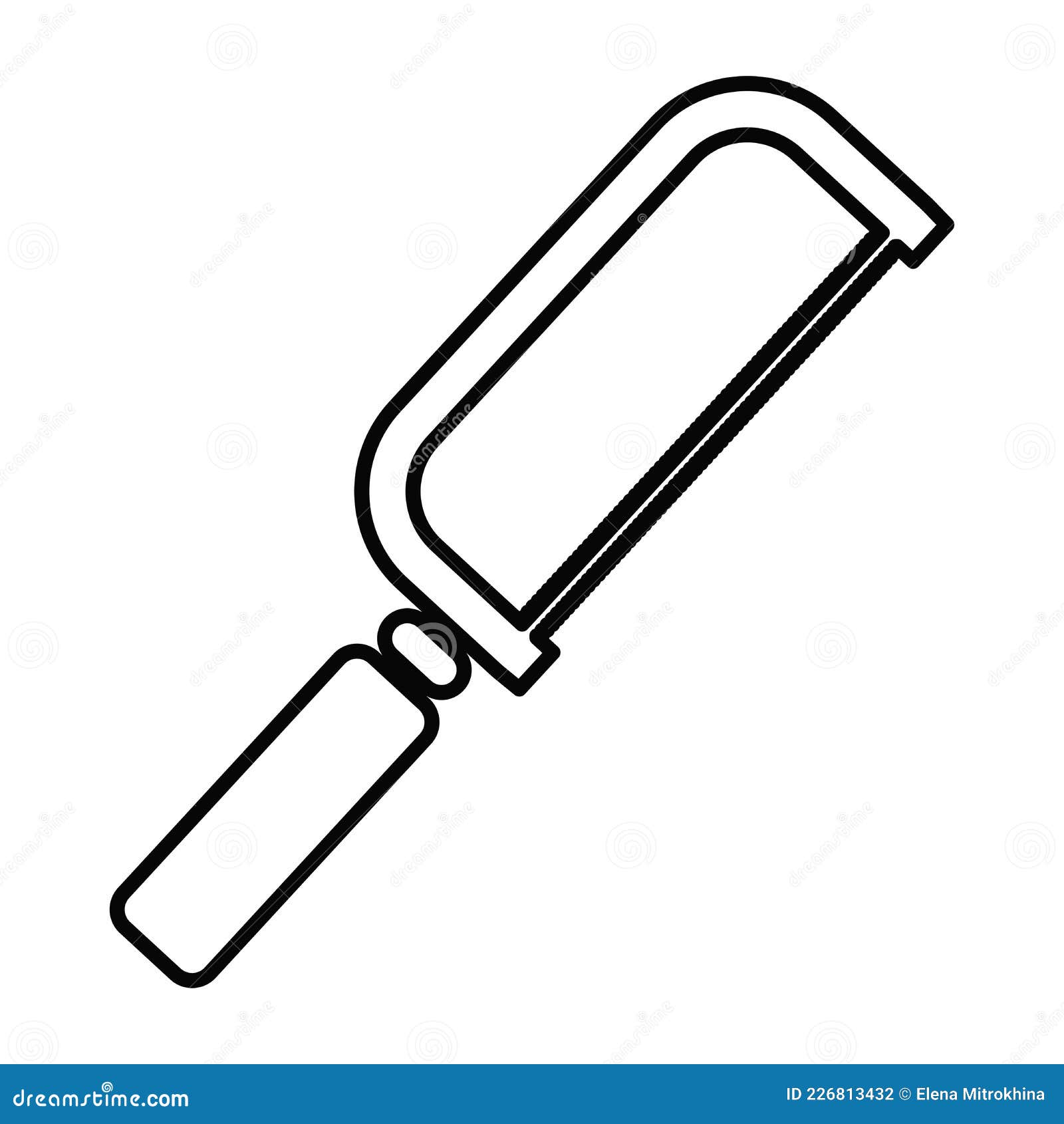 Icon a Hacksaw. Handmade Carpenter`s Tool for Cutting Various Materials ...