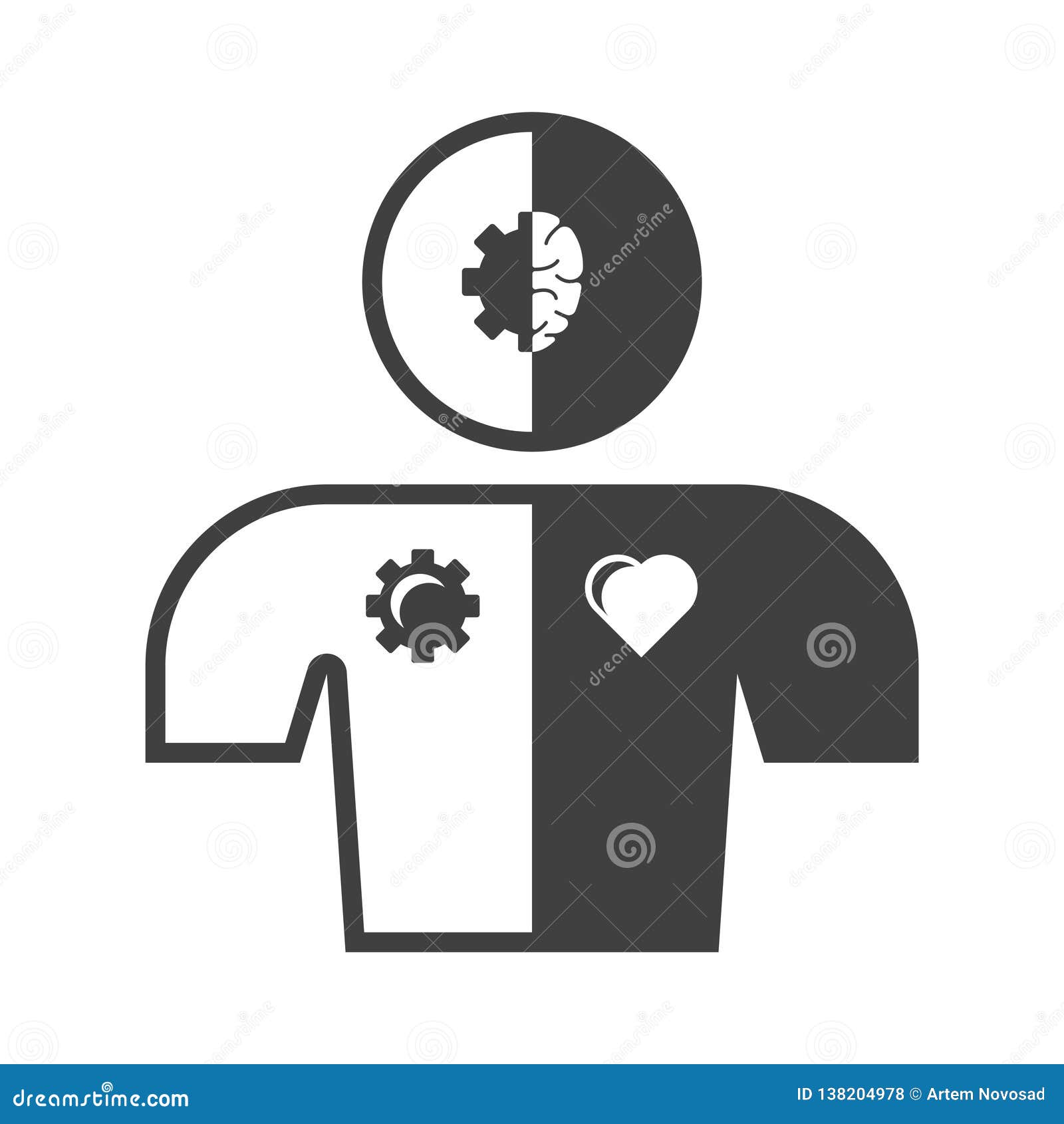 Cyborg. Half Human Half Robot. Man With Big Muscles And Iron Lim Vector ...