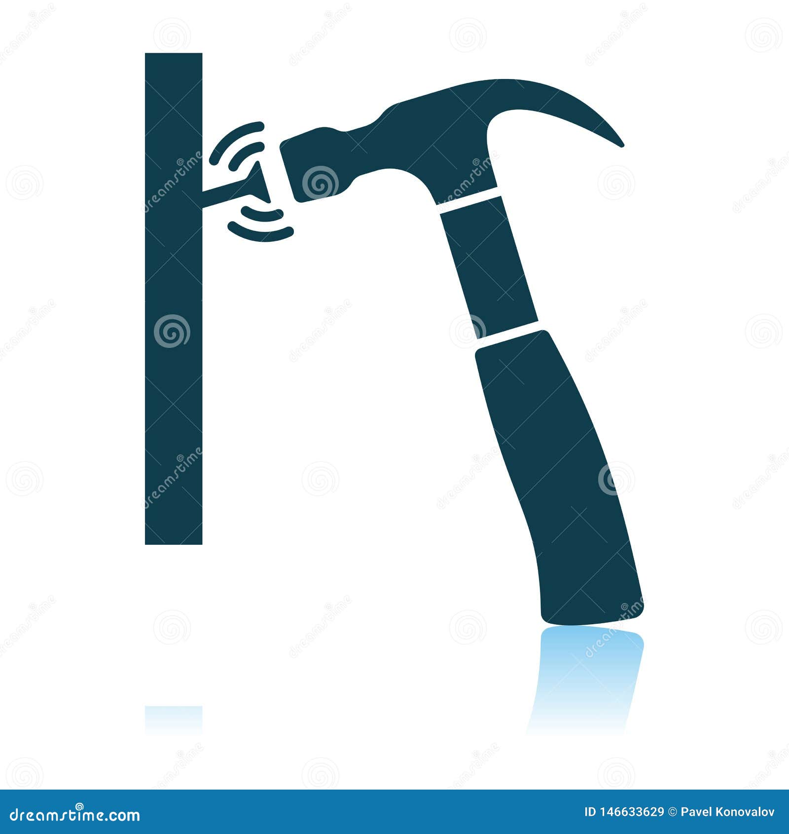Icon of Hammer Beat To Nail Stock Vector - Illustration of iron, home ...