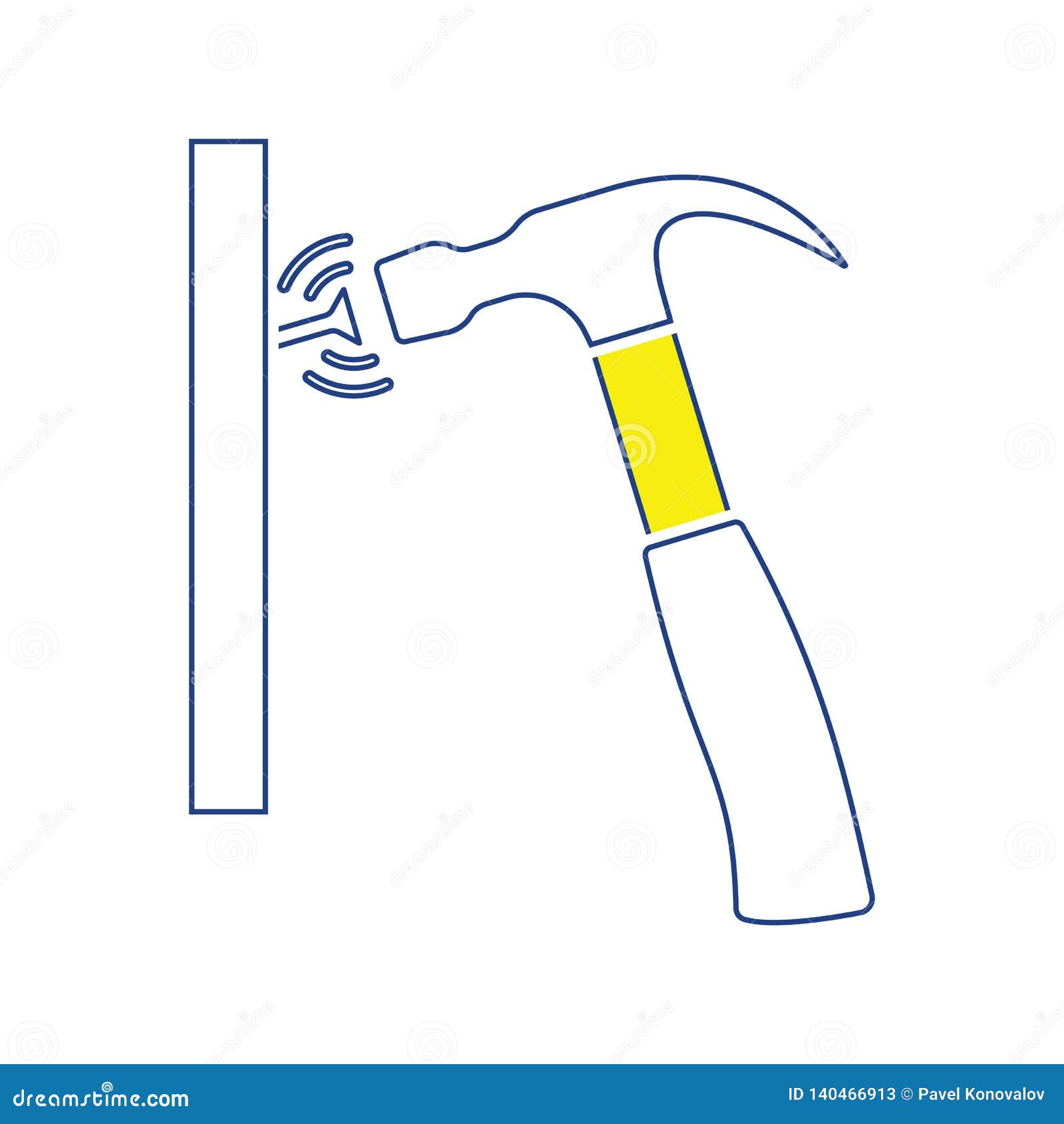 Icon of Hammer Beat To Nail Stock Vector - Illustration of iron ...